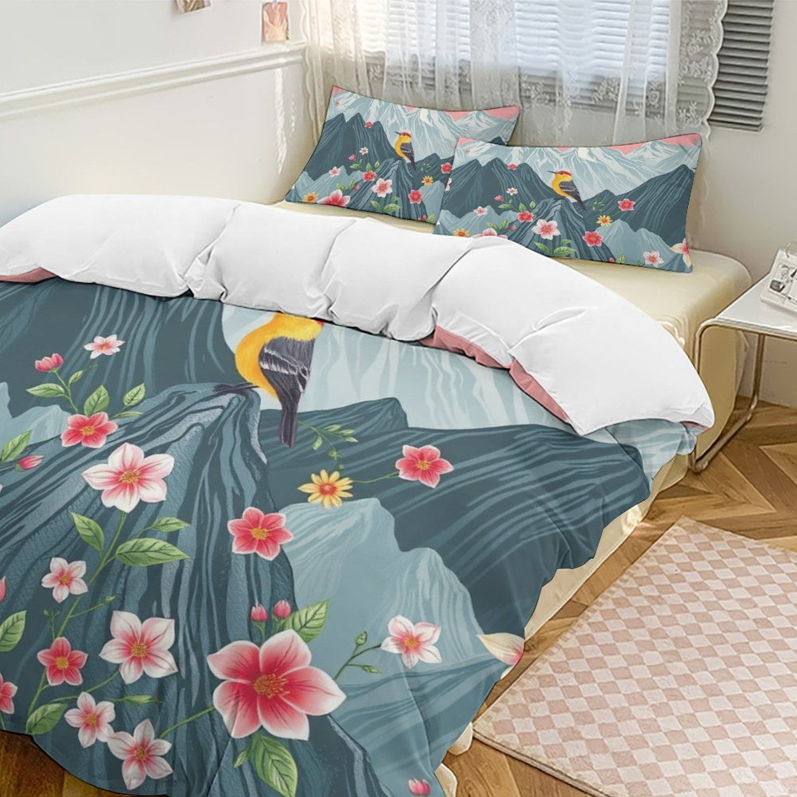 Free Bird Bedding Set Duvet Cover for Kids Teen Boys Modern Abstract ...