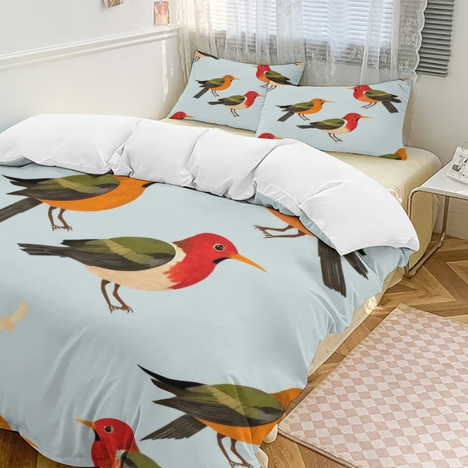 Free Bird Bedding Set Duvet Cover for Kids Teen Boys Modern Abstract ...