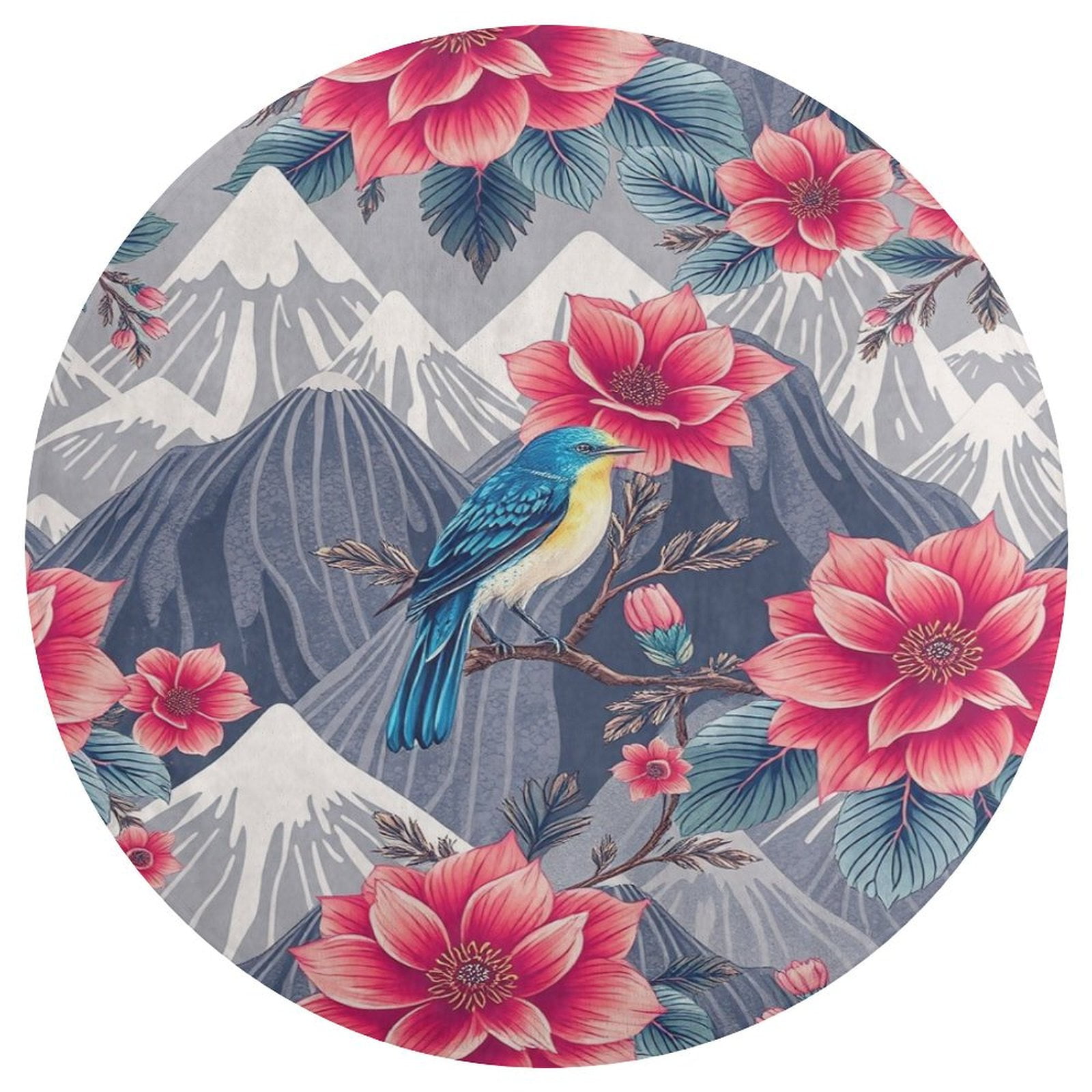 Free Bird Round Area Rug Floor Carpets Washable Indoor Floor Area Mat ...