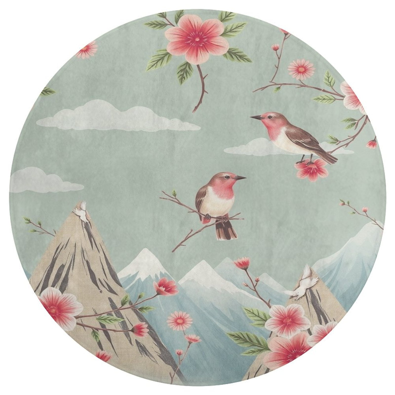 Free Bird Round Area Rug Floor Carpets Washable Indoor Floor Area Mat ...