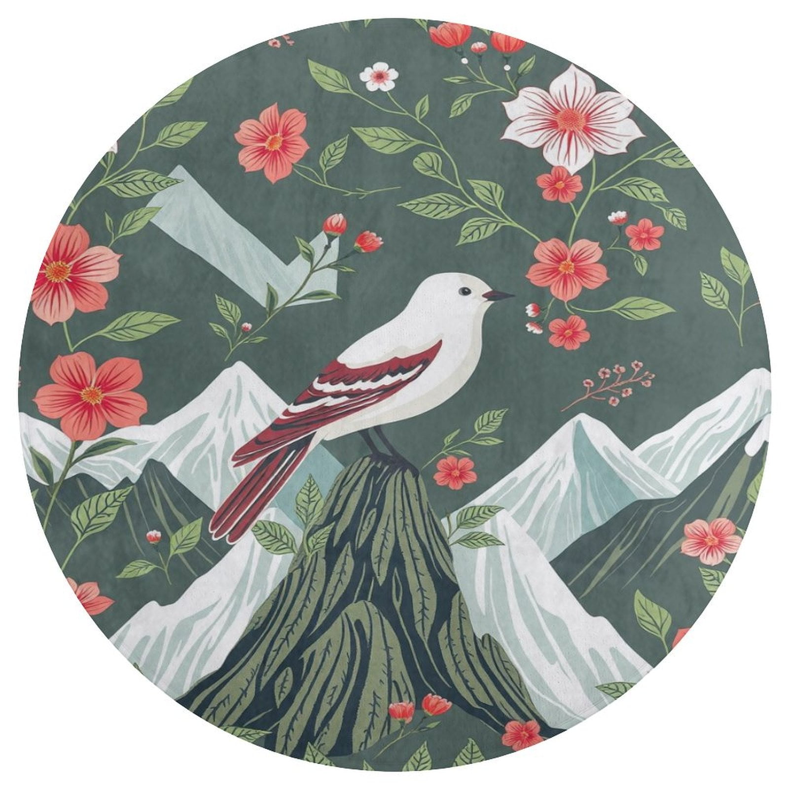 Free Bird Round Area Rug Soft Sofa Nursery Carpet Floor Mat Non Slip ...