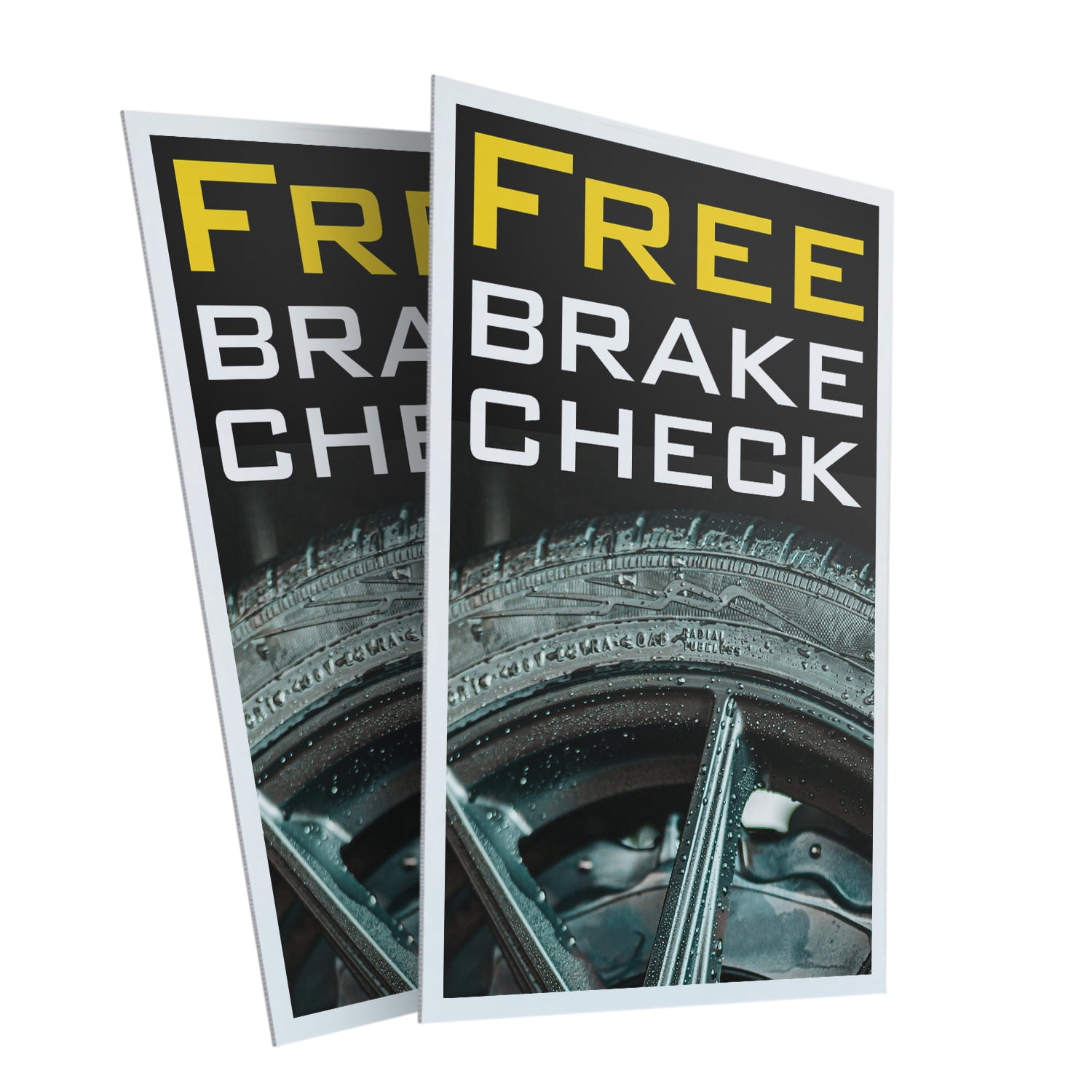 Free Brake Check (2-Pack) 24 Inch x 36 Inch Plastic Signs | Sign Insert ...