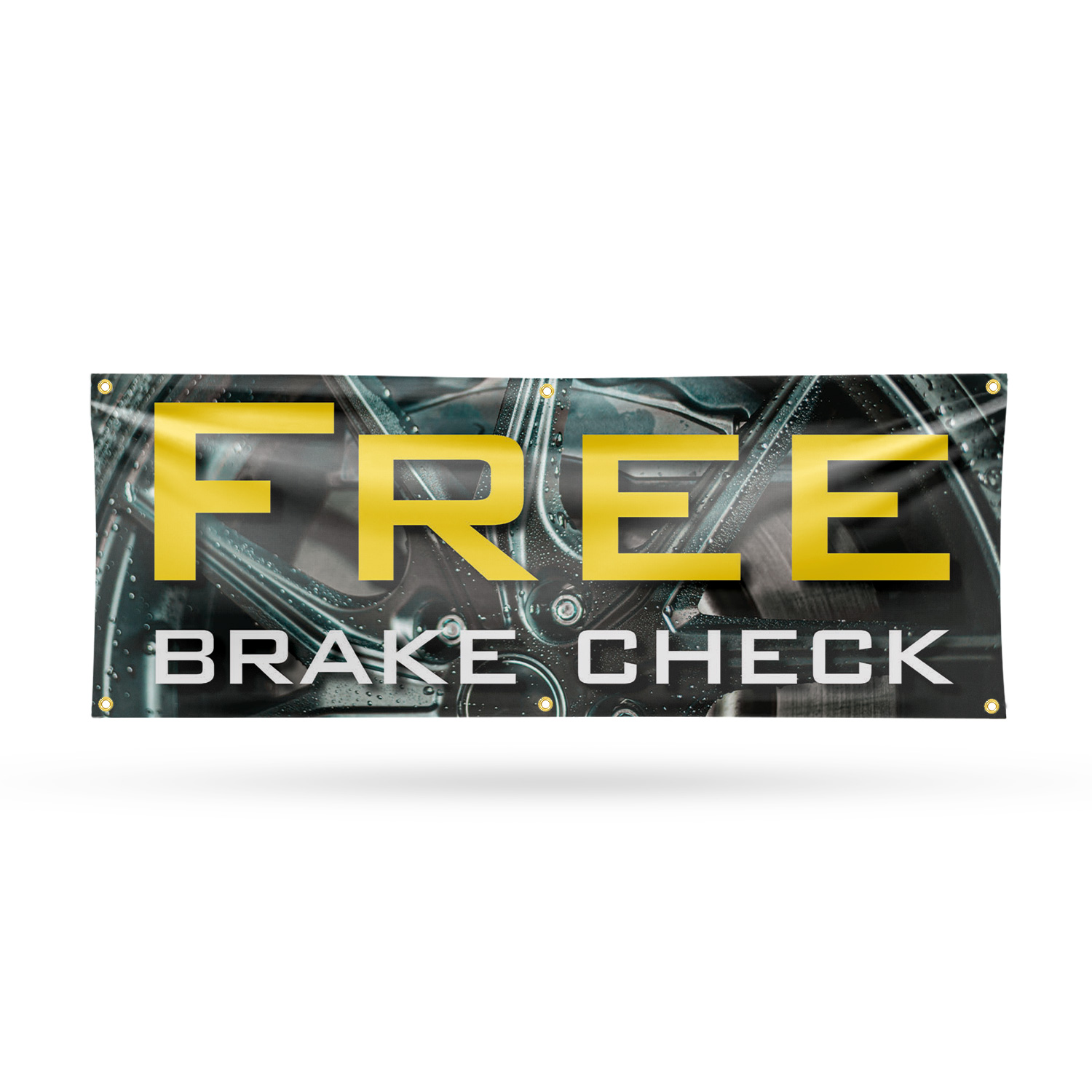 Free Brake Check Banner Sign 24 Inch x 72 Inch | 13 oz Vinyl with Metal ...
