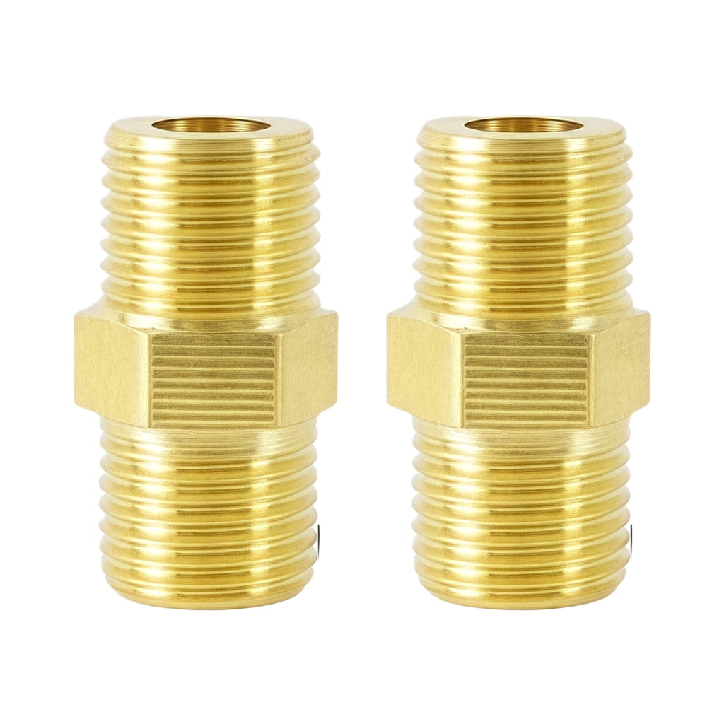 Strong Double Male Threaded Brass Fitting Universal Pipe Connector ...