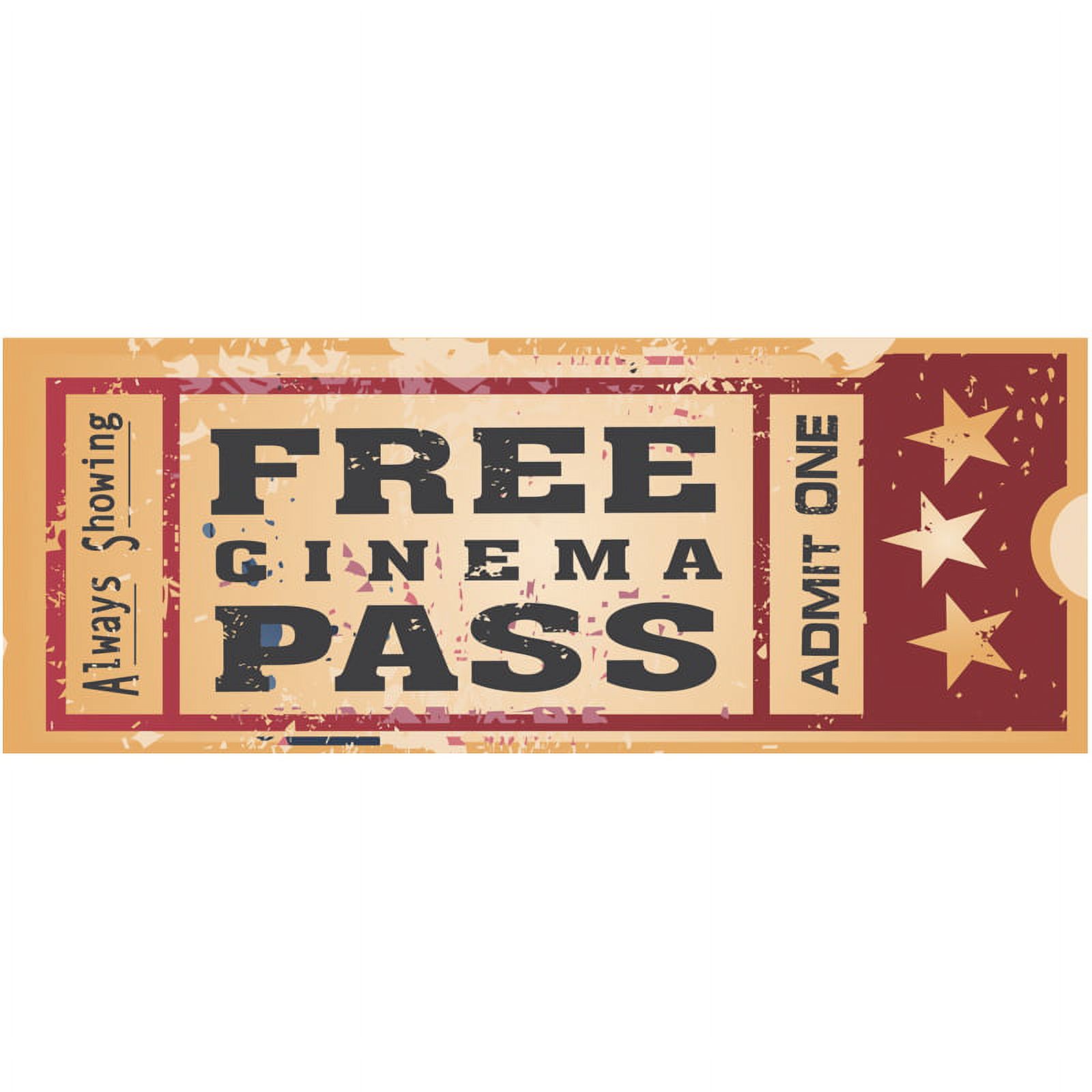 Free Cinema Pass Metal Sign - Walmart.com