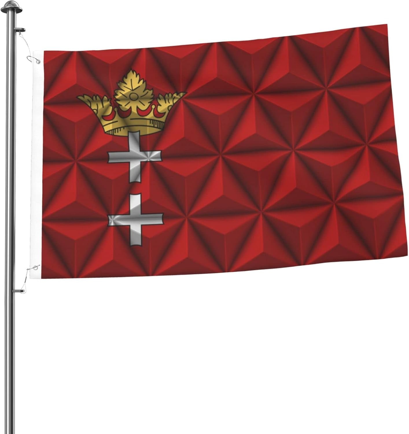Free City of Danzig Flag With Polygonal Effect Flag 2x3 Ft Double-Sided ...