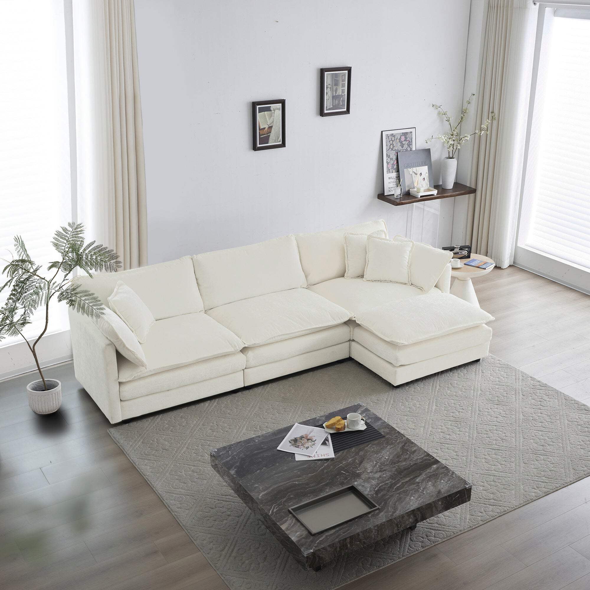 Free Combination Comfy Upholstery Modular Oversized L Shaped Sectional ...