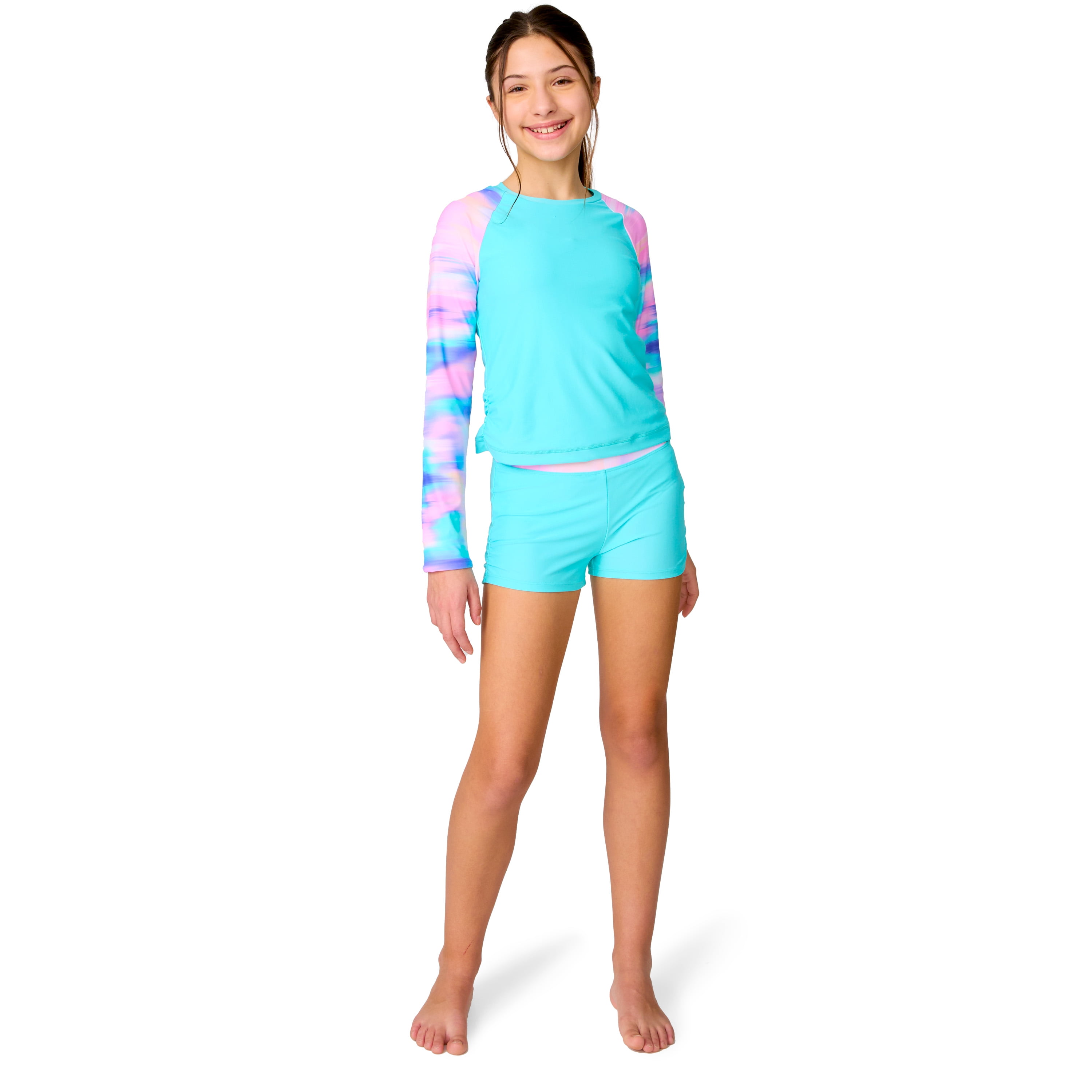Free Country Girls' Dreamy Drift Rash Guard Swim Set Aquatopia Dreamy Drift L - Walmart.com