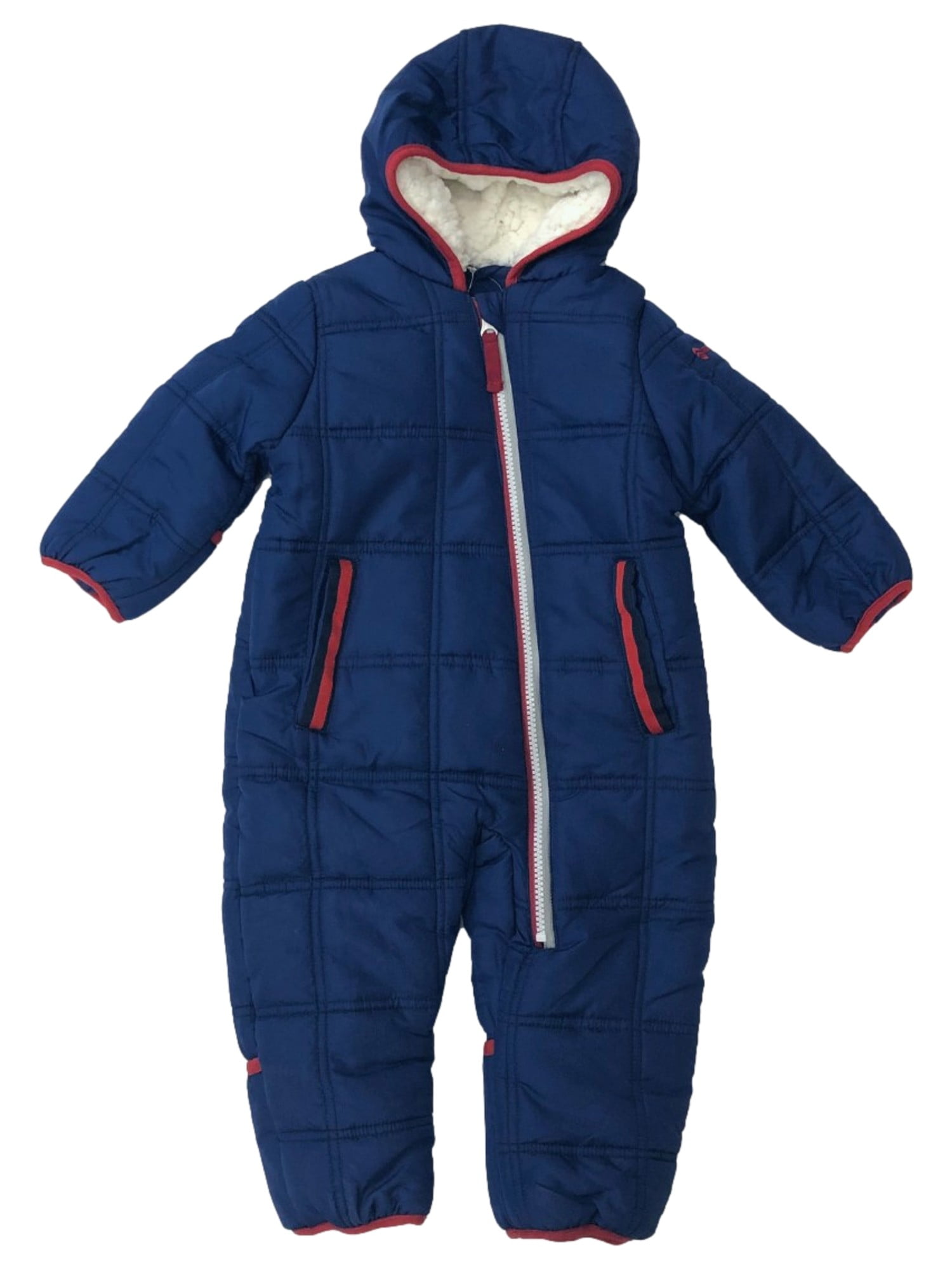 Free Country Infant Boys Blue & Red Hooded Pram Baby Snowsuit Snow Suit ...