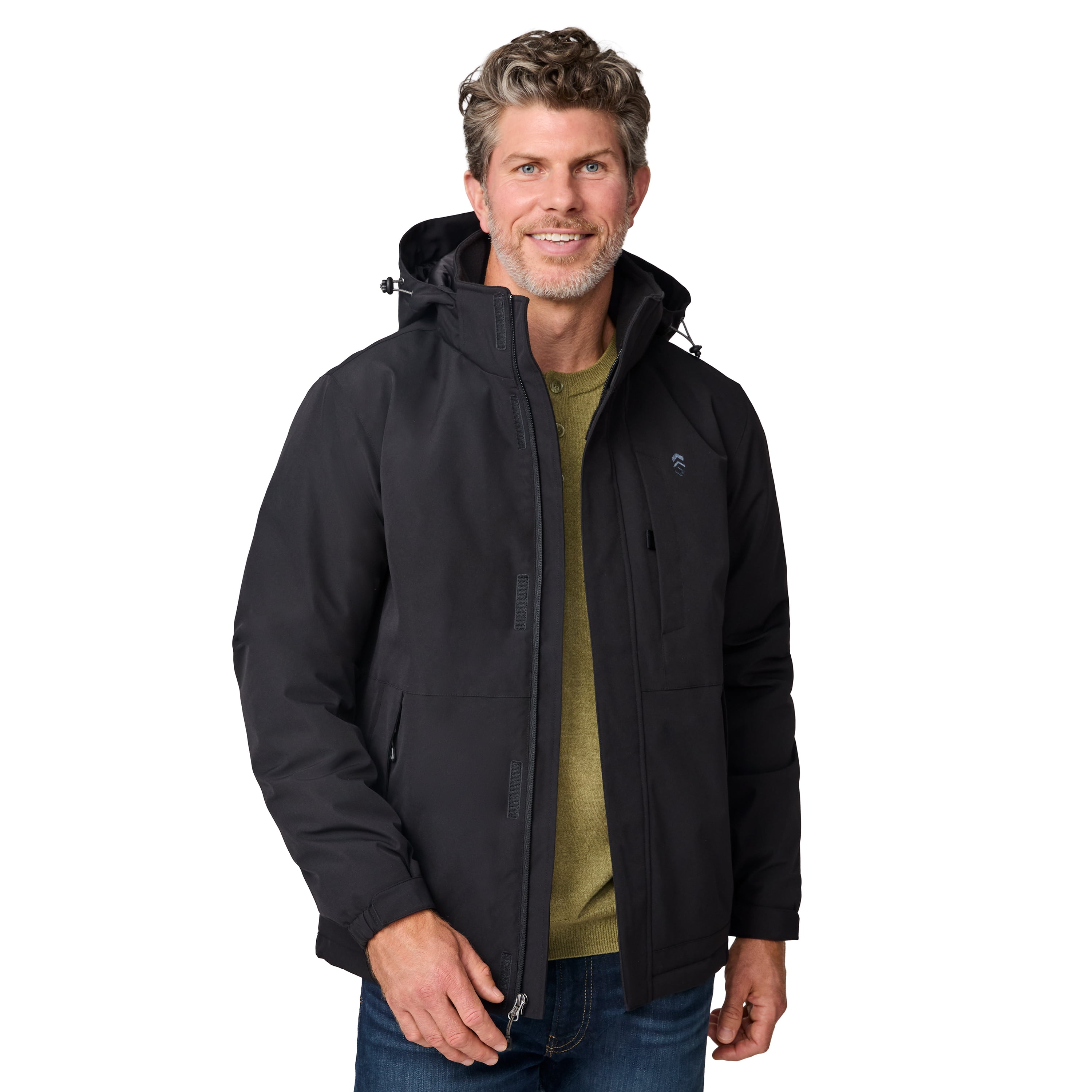 Free Country Men's Denali Mid Weight Jacket Jet Black S - Walmart.com
