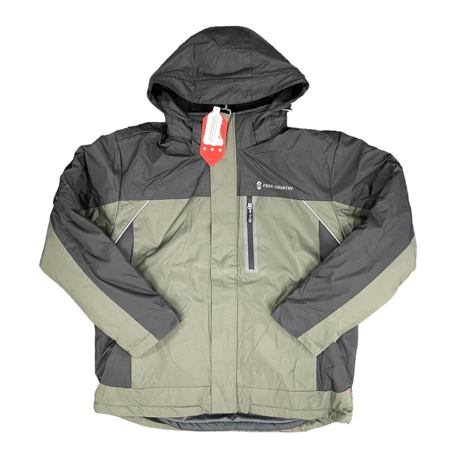 Free Country Men's Detachable Hood 3-In-1 Systems Jacket (Dark Olive ...