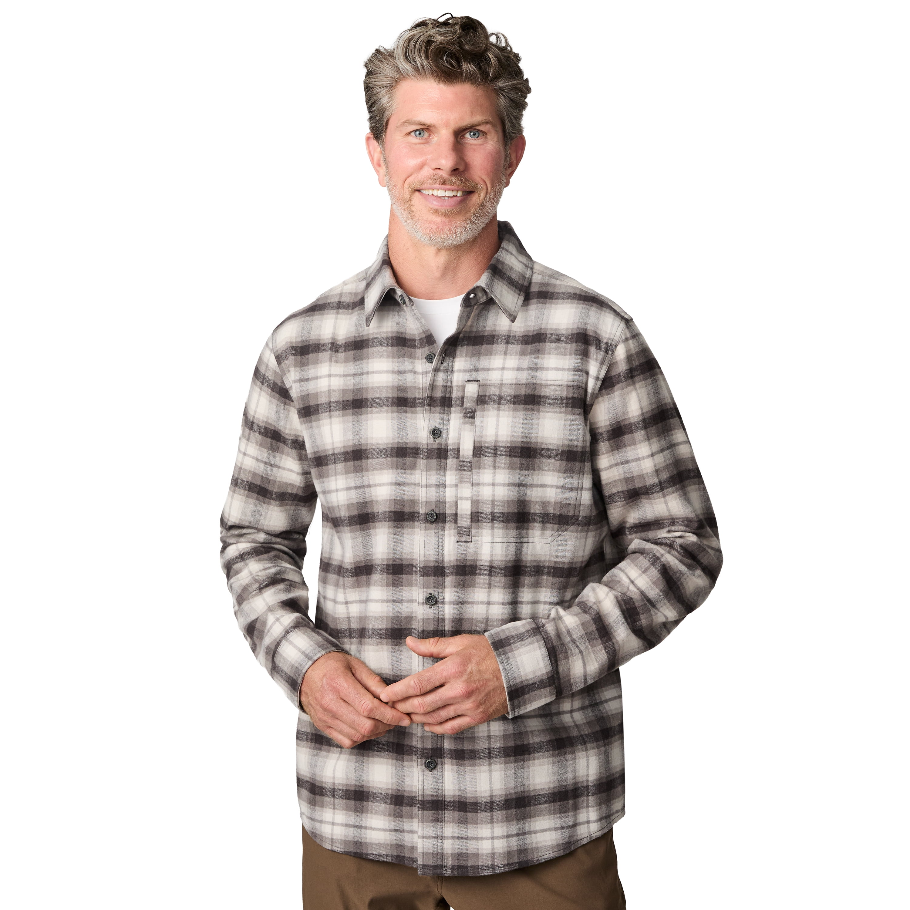 Free Country Men's Easywear Flannel Shirt Hickory Plaid S - Walmart.com