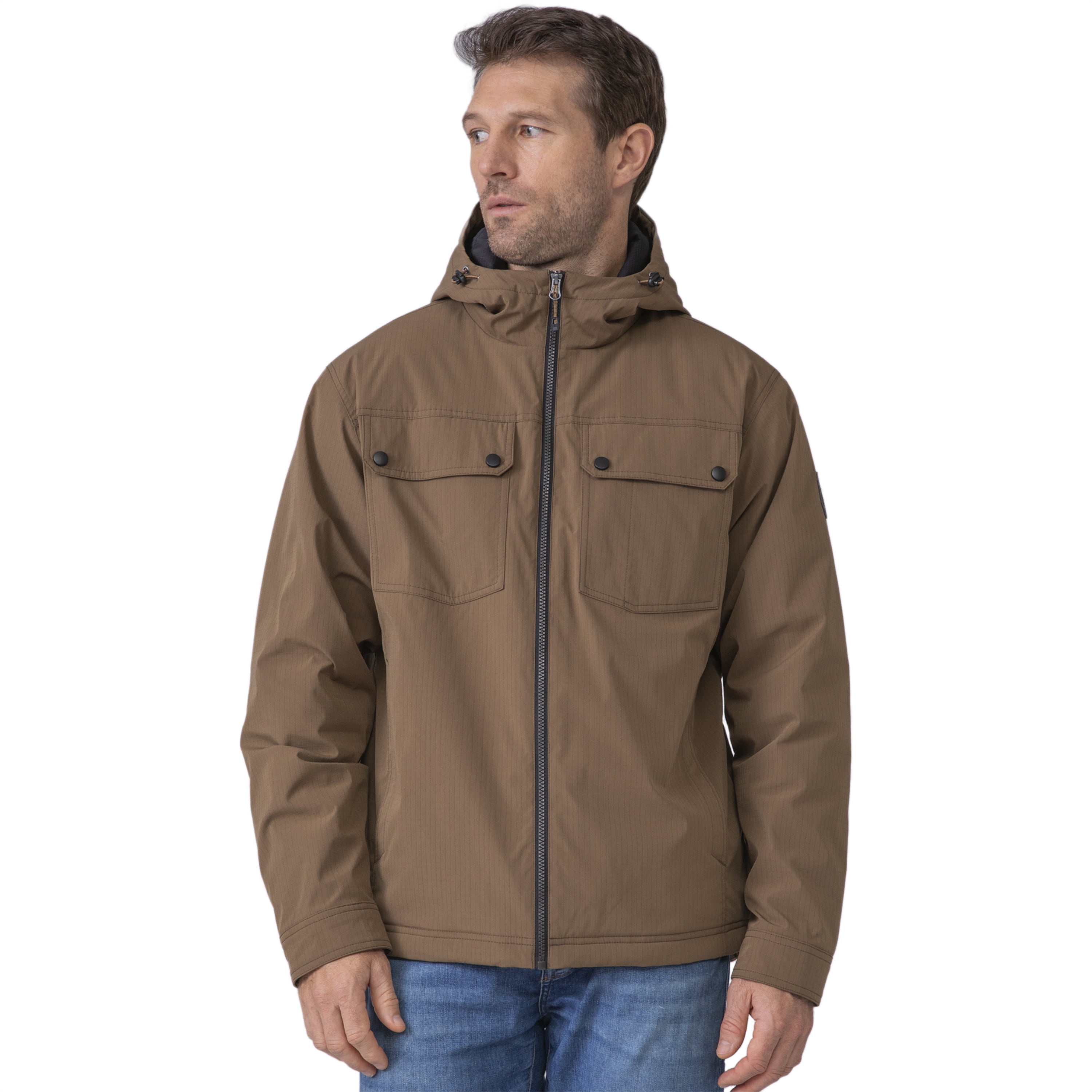 Free Country Men's Hooded Cruiser Midweight Jacket Bark L - Walmart.com