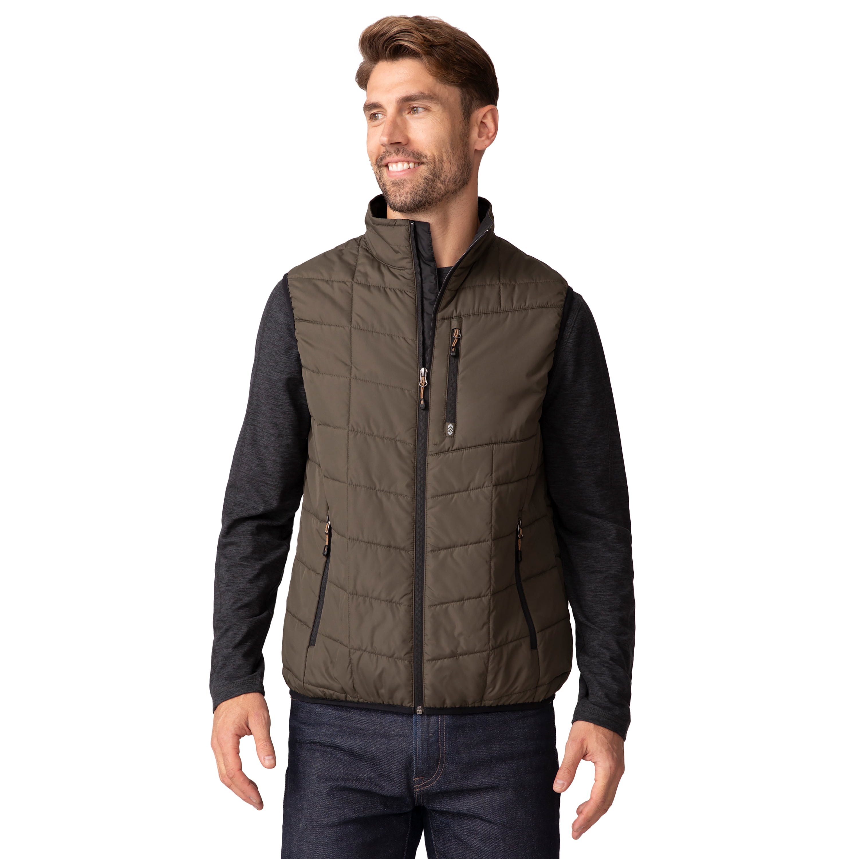 Free Country Men's Stimson Puffer Vest Dark Olive M - Walmart.com