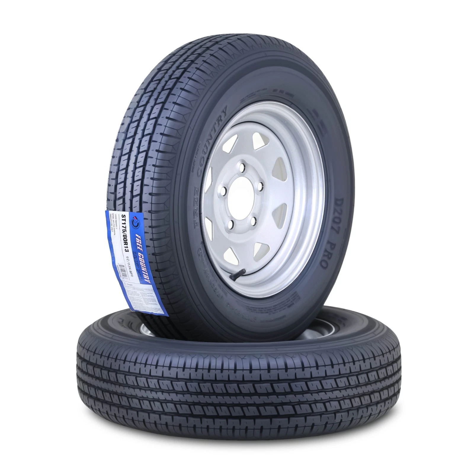 Free Shipping! Free Country Trailer Tire Wheel Assembly ST175/80R13 8 ...