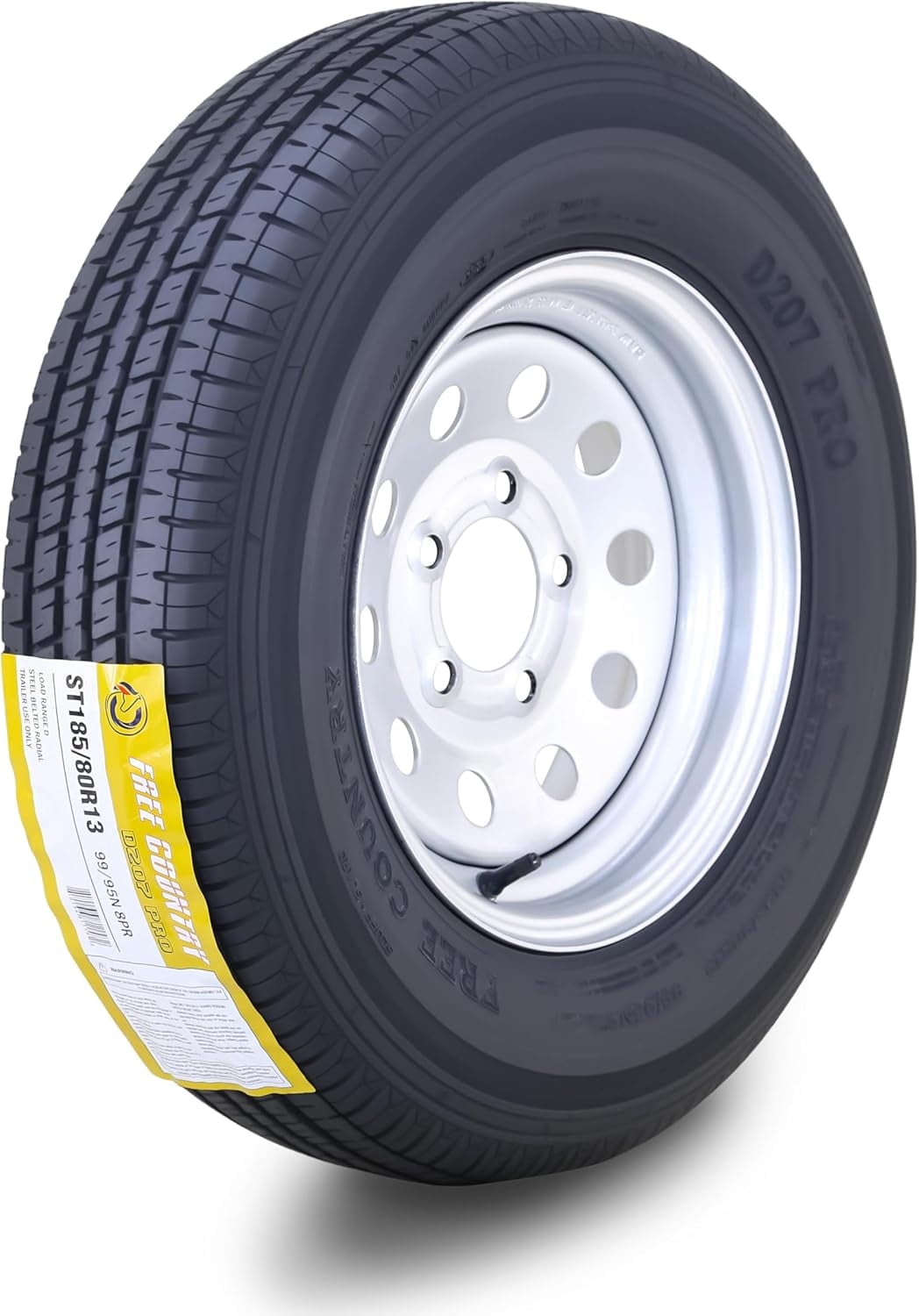Free Country Trailer Tire Wheel Assembly ST185/80R13 8-Ply D 98N 5 Lug ...