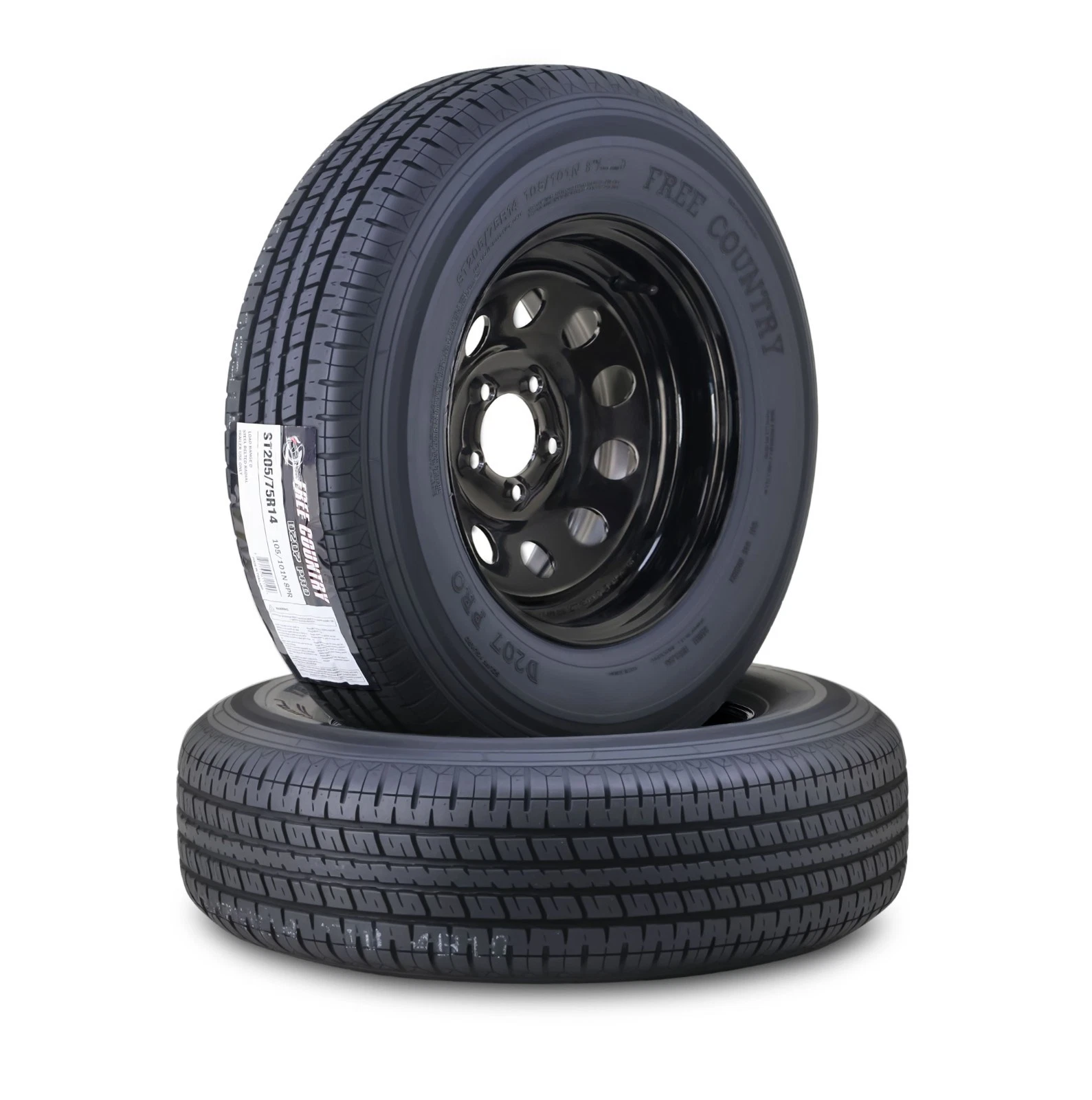 Free Country Trailer Tire Wheel Assembly ST205/75R14 8-Ply D 105N 5 Lug ...