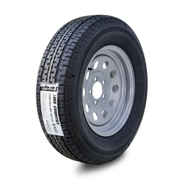 FREE COUNTRY Trailer Tire Wheel Assembly ST205/75R14 8-Ply D 105M 5 Lug ...