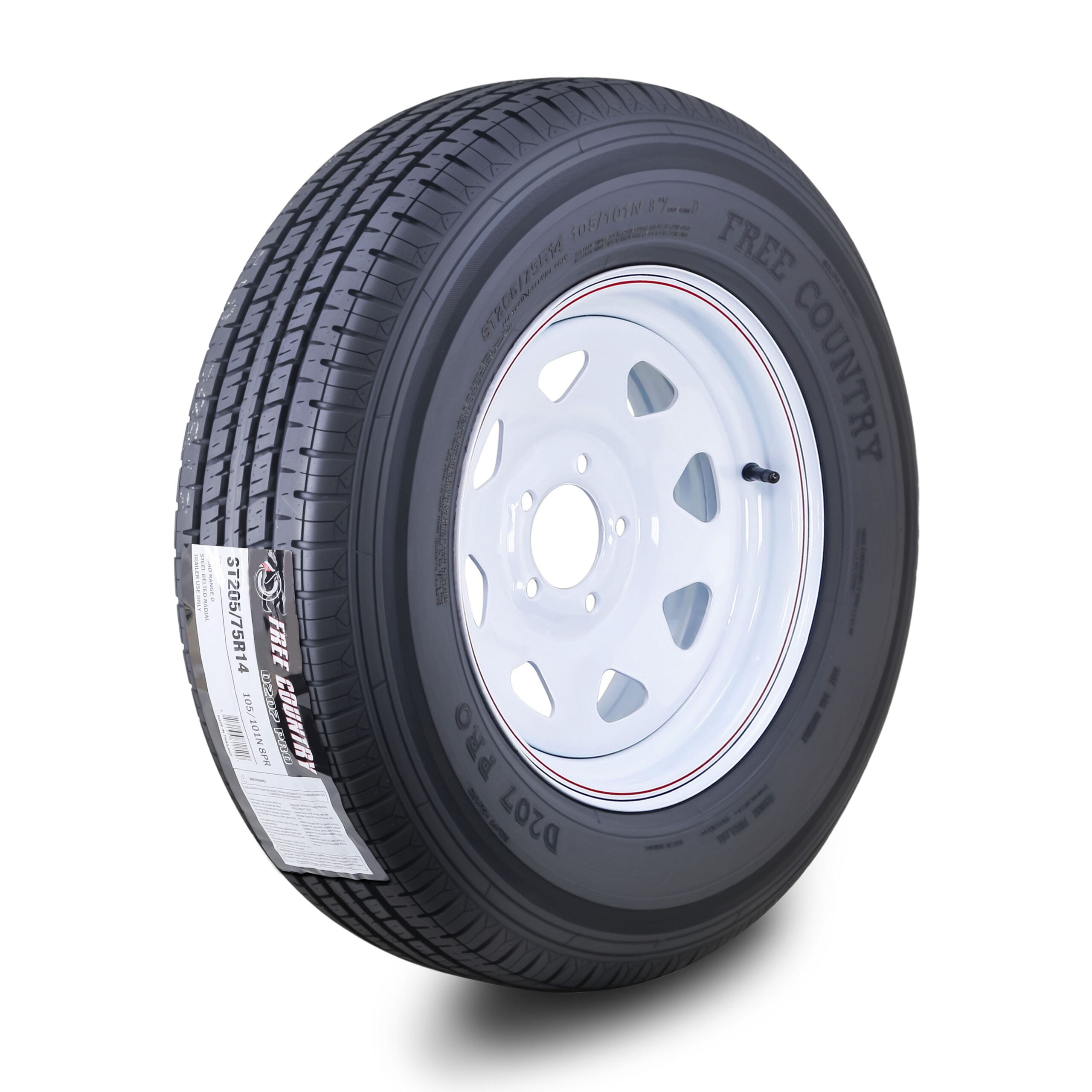 Free Country Trailer Tire Wheel Assembly ST205/75R14 8-Ply D 105N 5 Lug ...