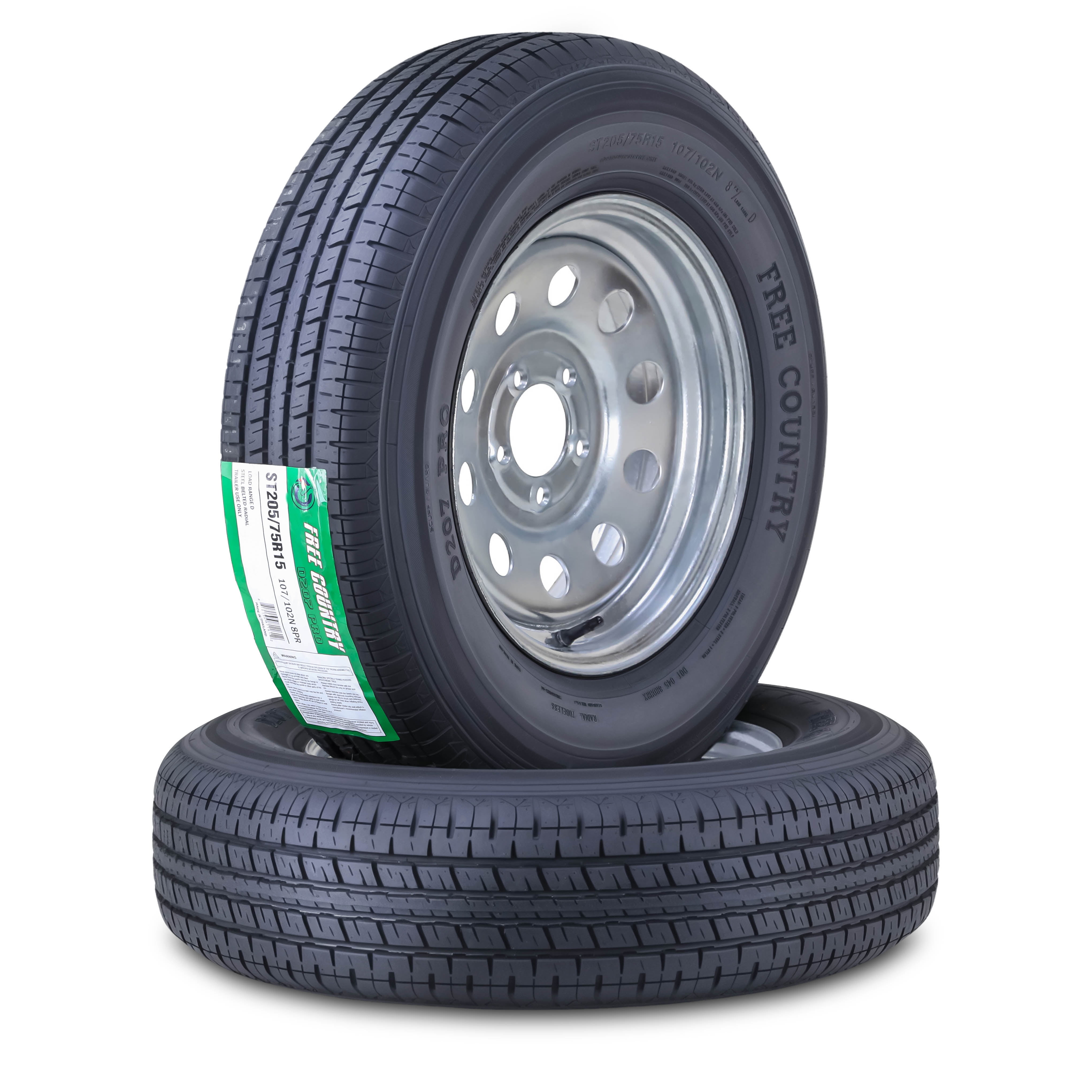 Free Country Trailer Tire Wheel Assembly ST205/75R15 8-Ply D 107N 5 Lug ...