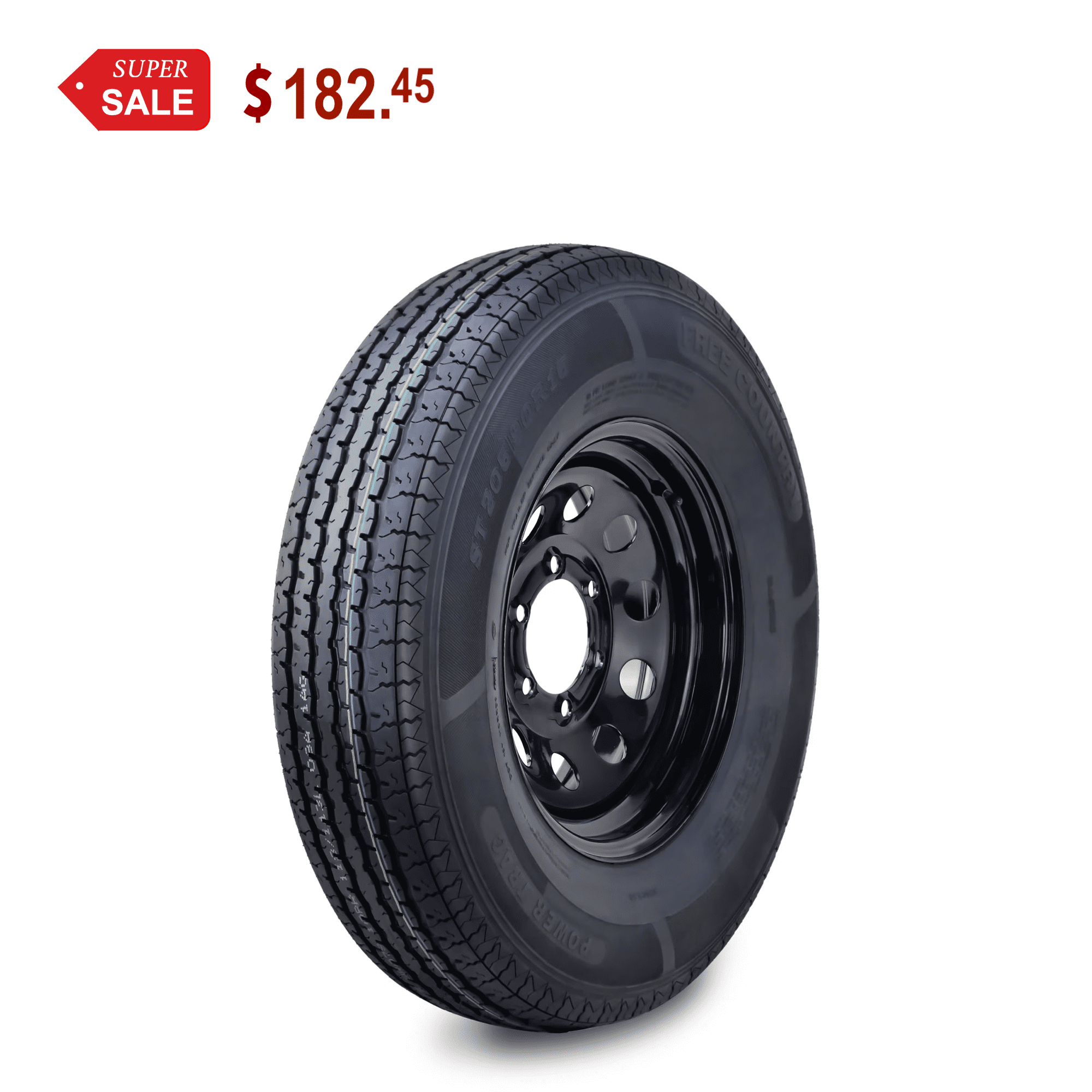 Free Country Trailer Tire Wheel Assembly ST205/90R15 10-Ply E 118L 6 ...