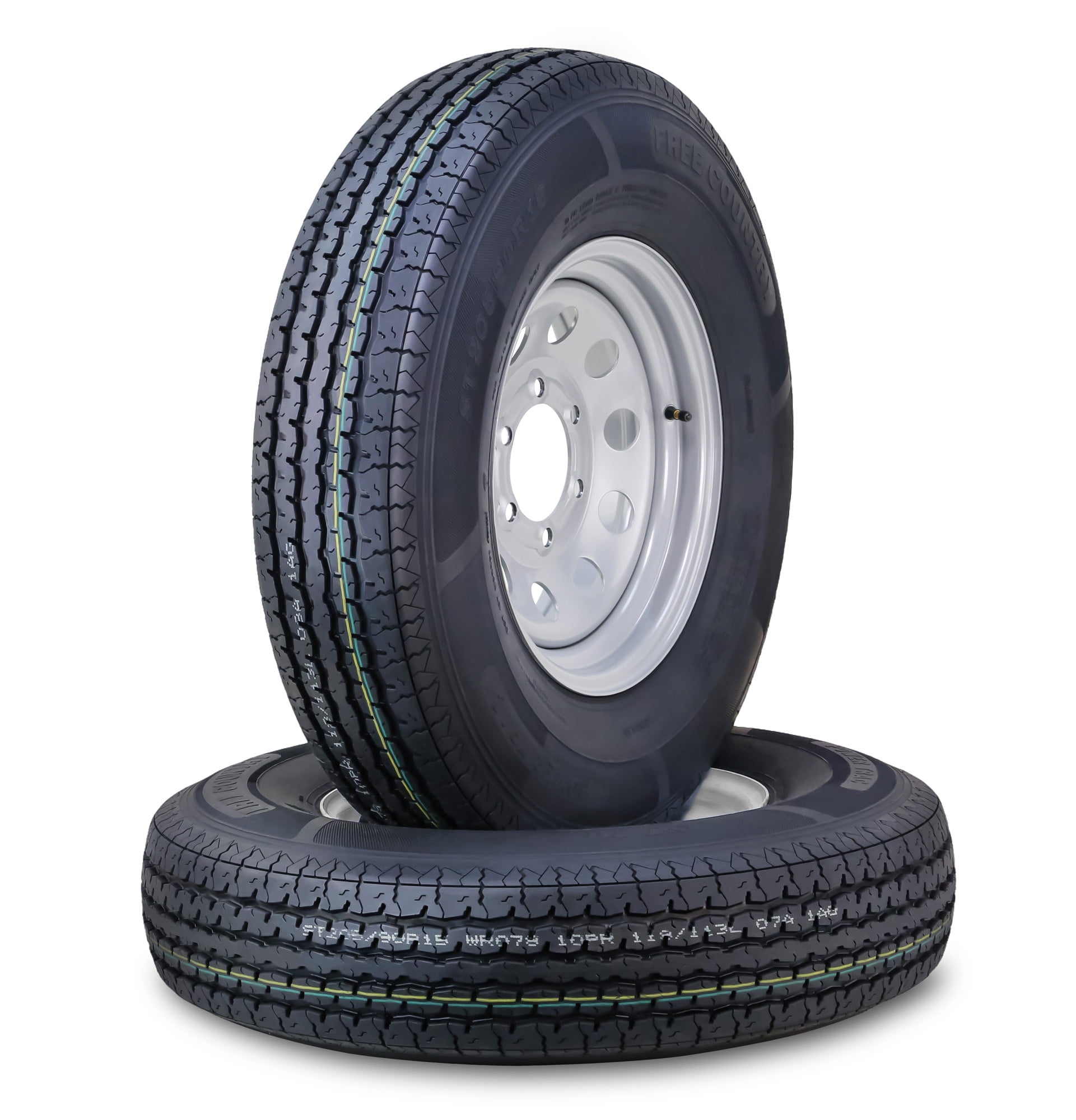 Free Country Trailer Tire Wheel Assembly ST205/90R15 10-Ply E 118L 6 ...
