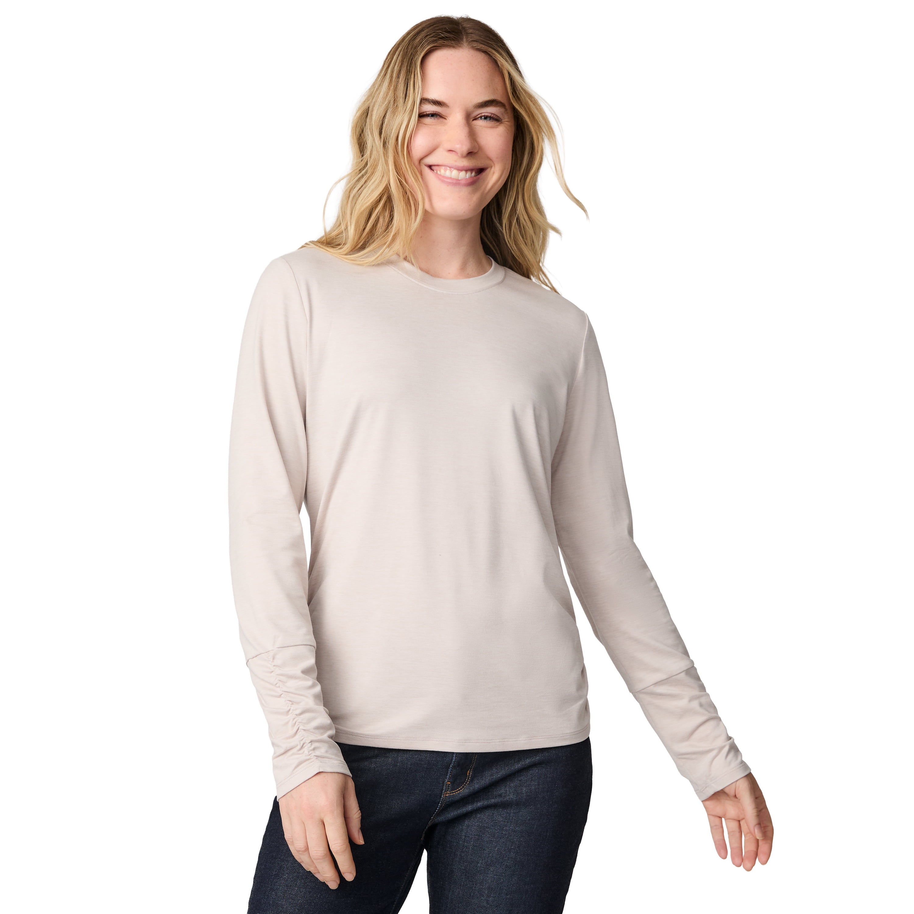 Free Country Women's Cloud Knit Crew Neck Top Birch XL - Walmart.com