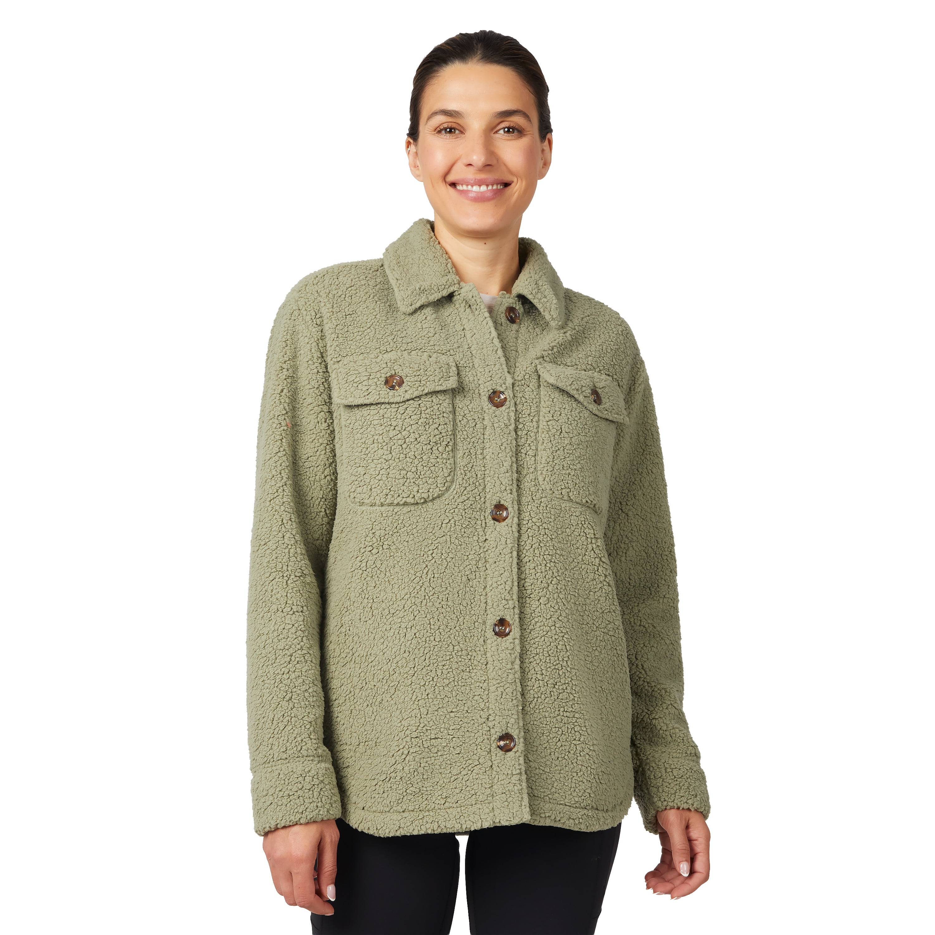 Free Country Women's High Pile Shacket Cactus XL - Walmart.com