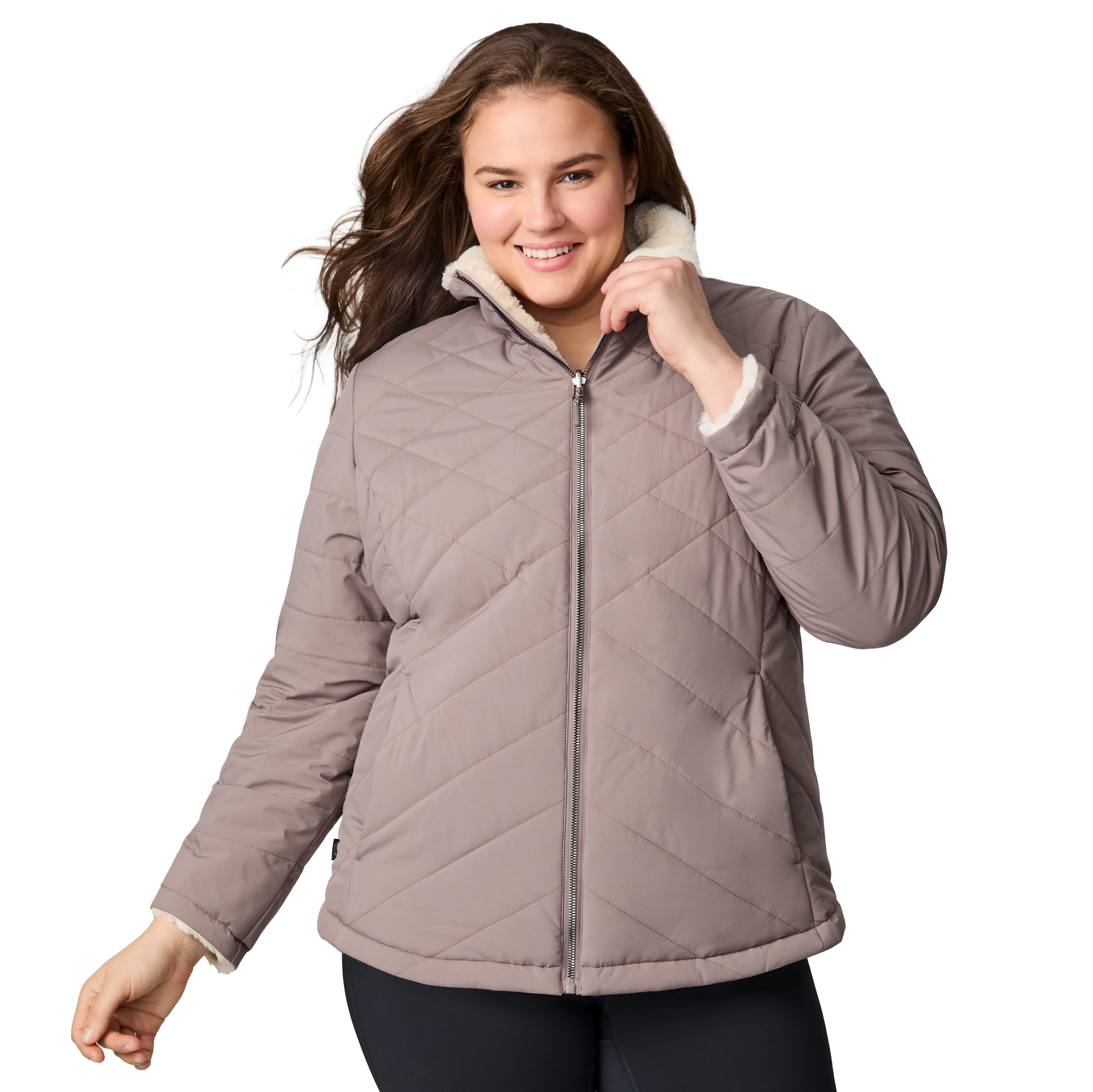 Free Country Women's Plus Size Cirrus Quilted Reversible Jacket Mocha ...