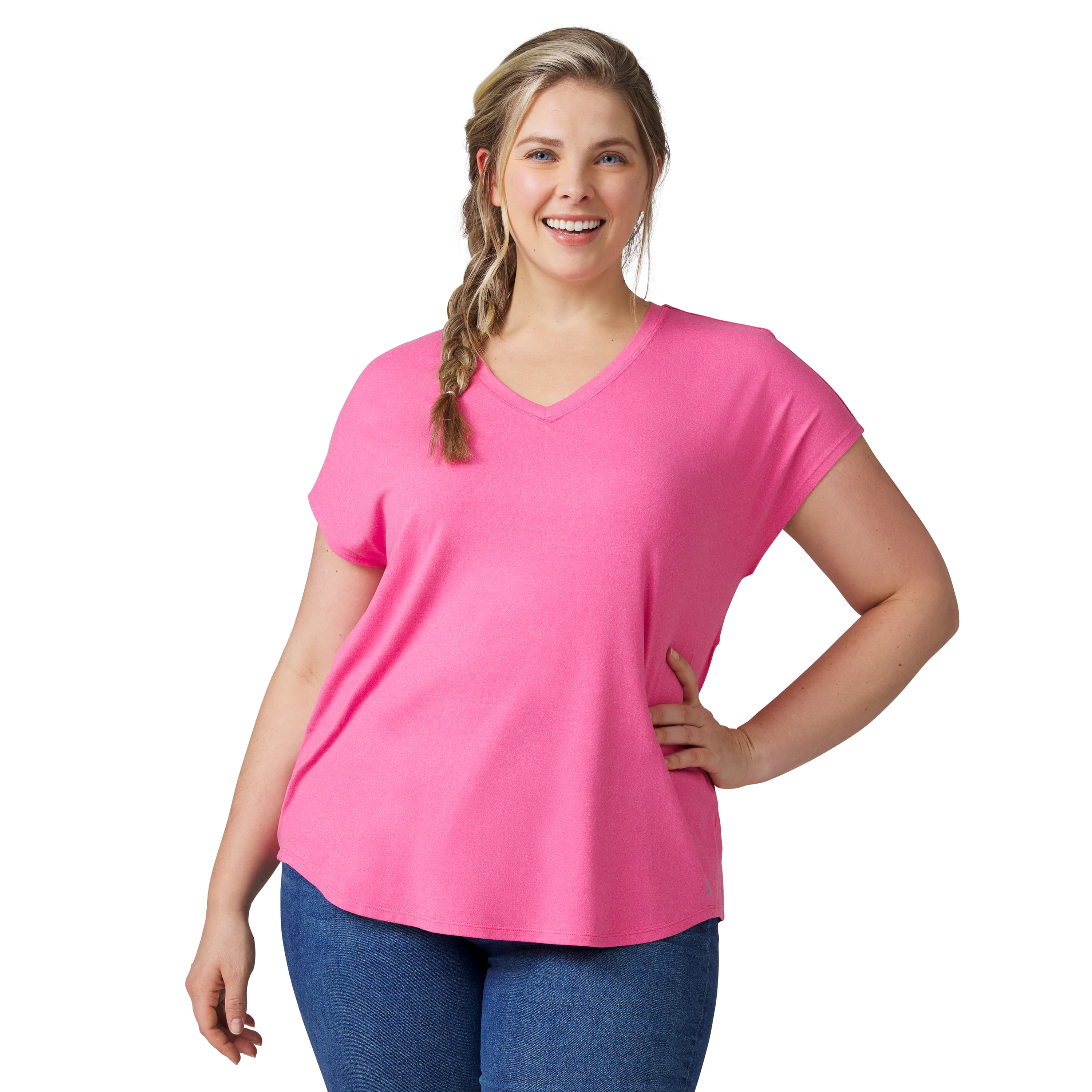 Free Country Women's Plus Size Microtech® Chill B Cool Tee Coral 3X - Walmart.com