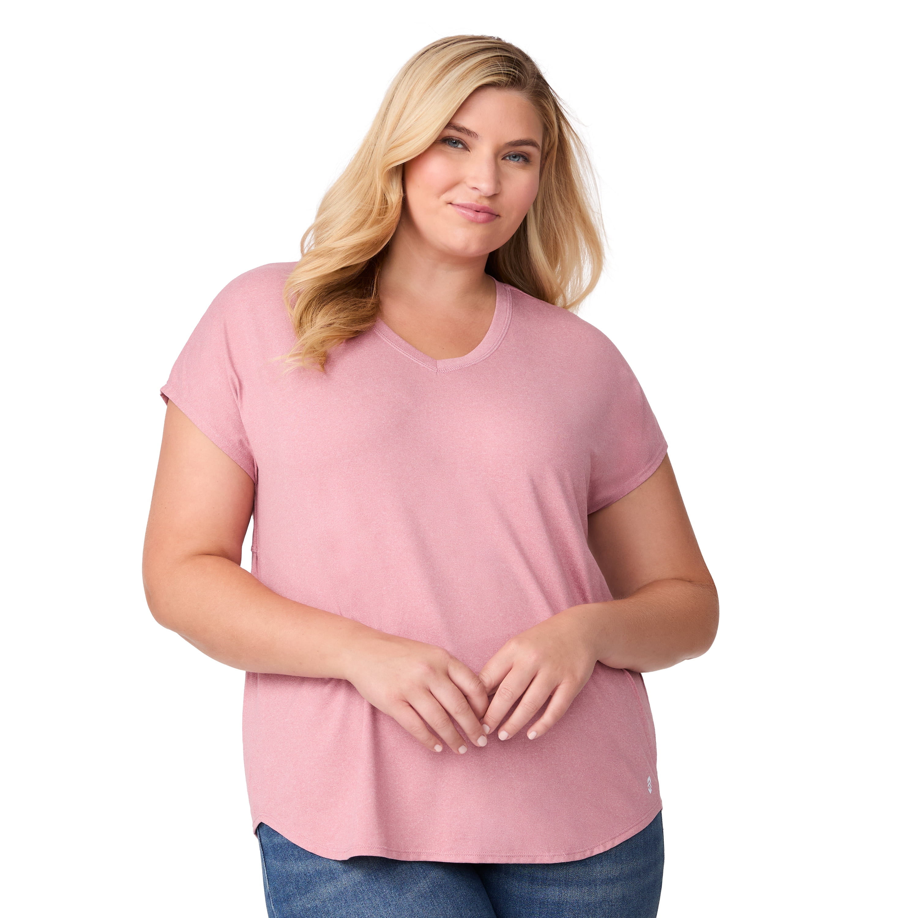 Free Country Women's Plus Size Microtech® Chill B Cool Tee Rouge 2X ...