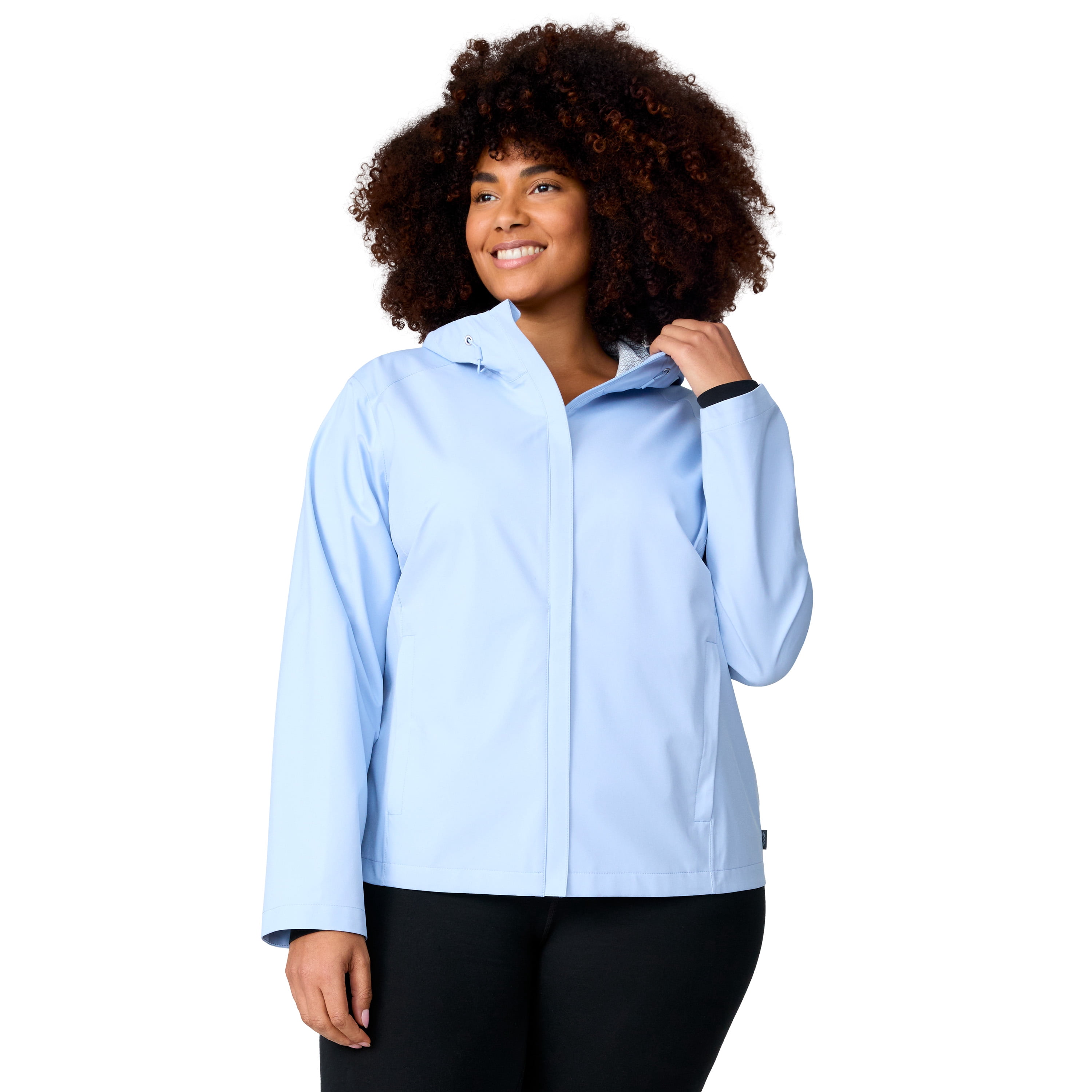 Free Country Women's Plus Size X2O Packable Rain Jacket Cloud 3X ...