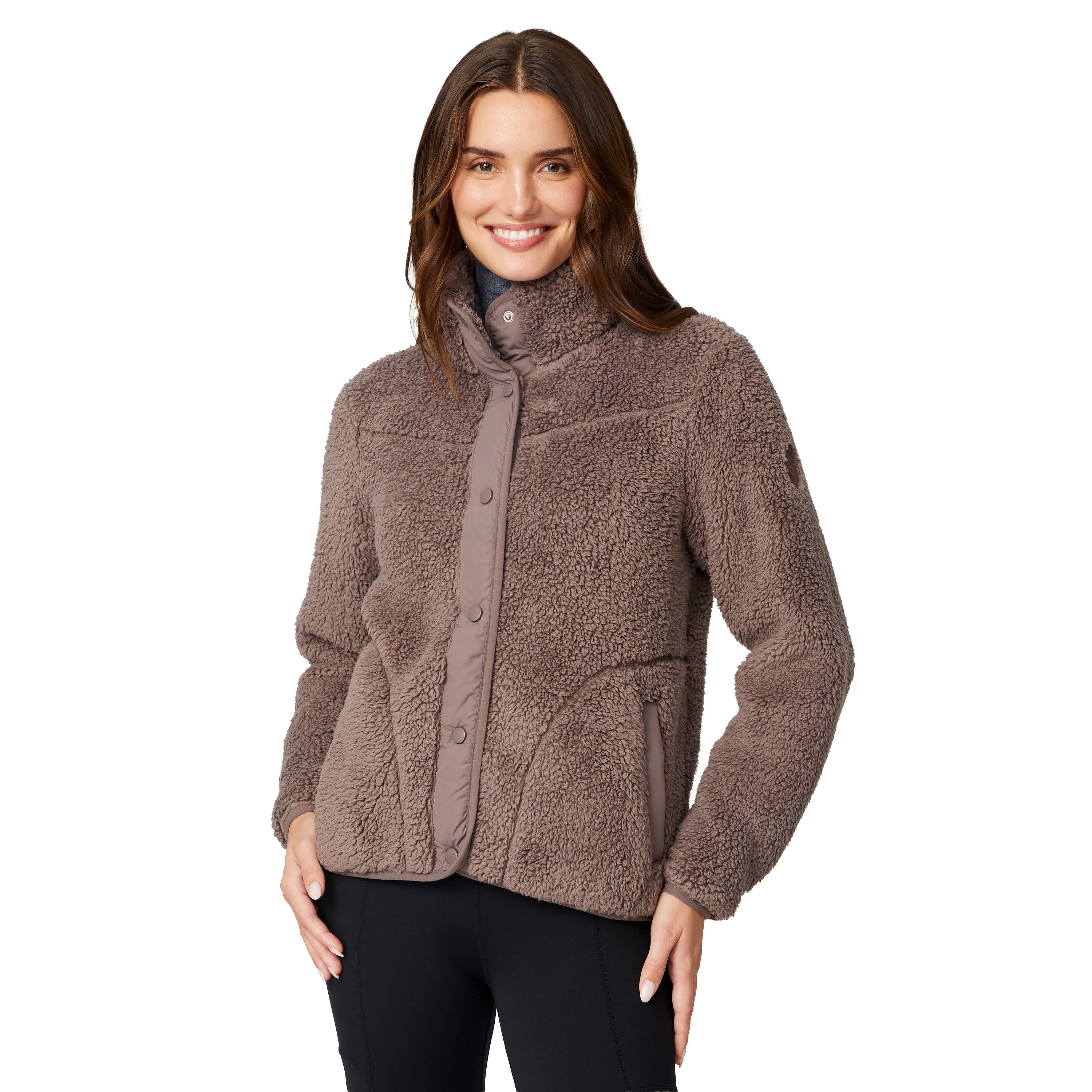 Free Country Women's Sherpa Butter Pile® Button Front Jacket Mocha M ...