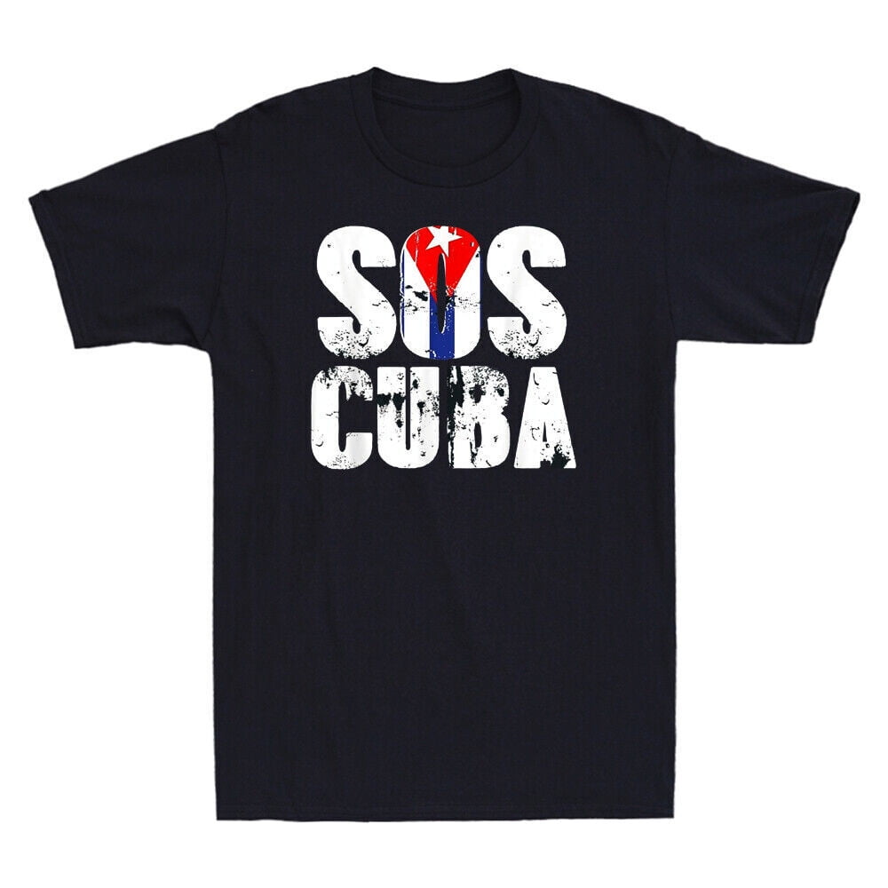 Free Cuba SOS Cuba Cuban Flag Libre #SOSCuba Vintage Men's Short Sleeve ...