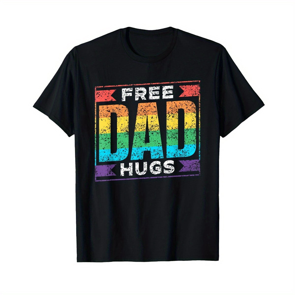 Free Dad Hugs Gay Rainbow Pride Lgbtq Proud Father Daddy T-Shirt ...
