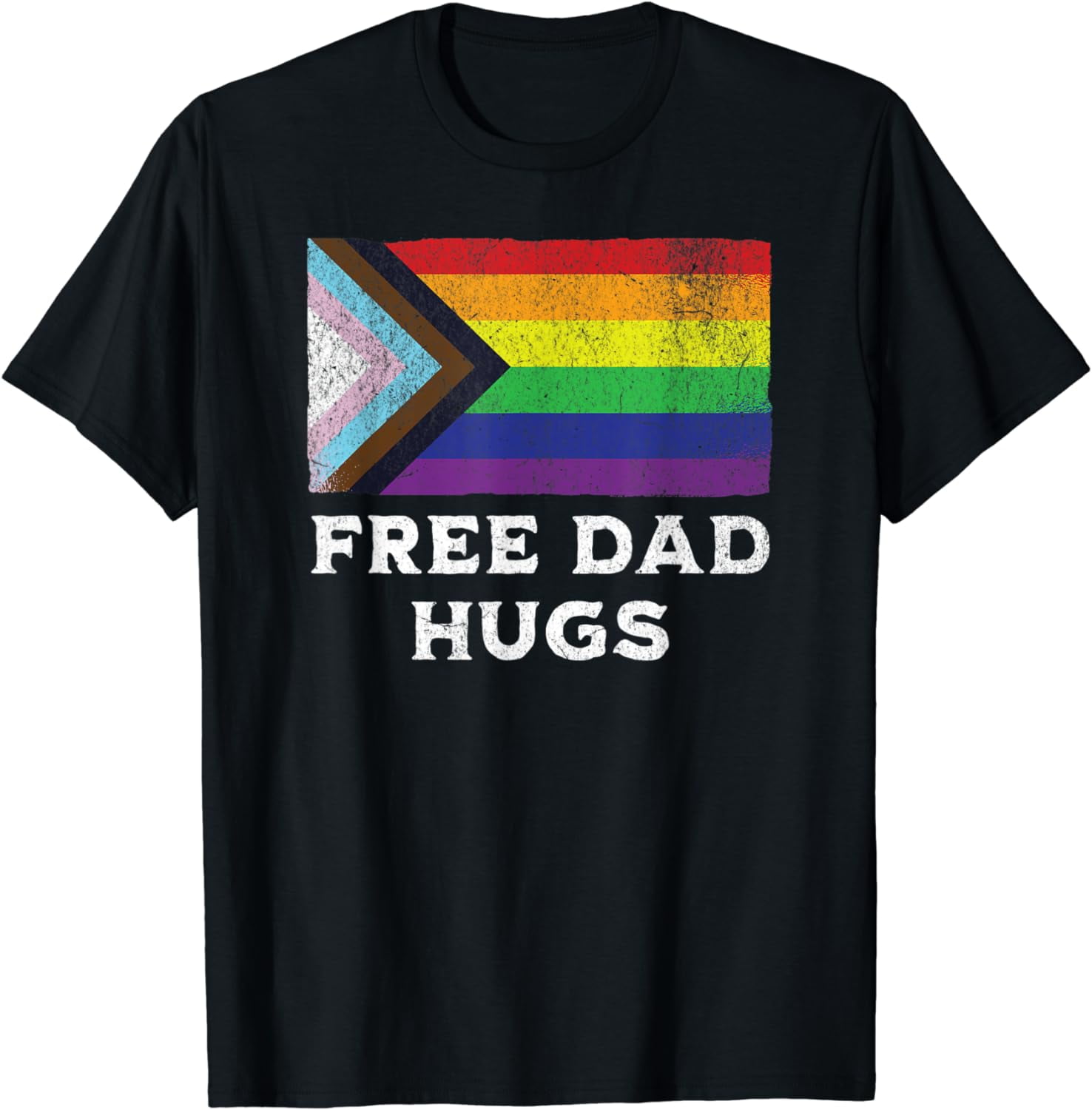 Free Dad Hugs LGBT Rainbow Pride Fathers Day Pride Month T-Shirt ...
