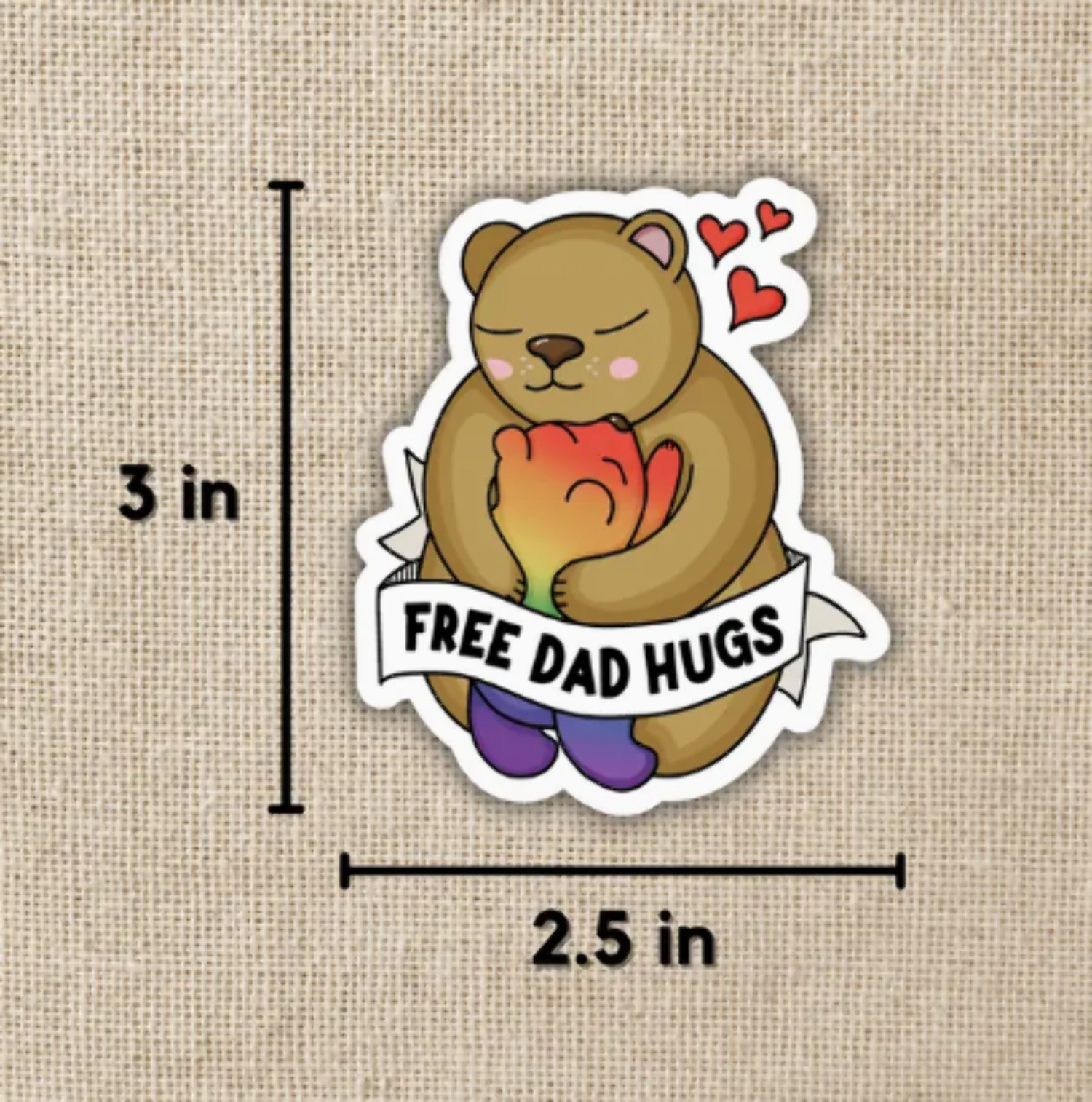 Free Dad Hugs | Vinyl Waterproof Sticker - Walmart.com