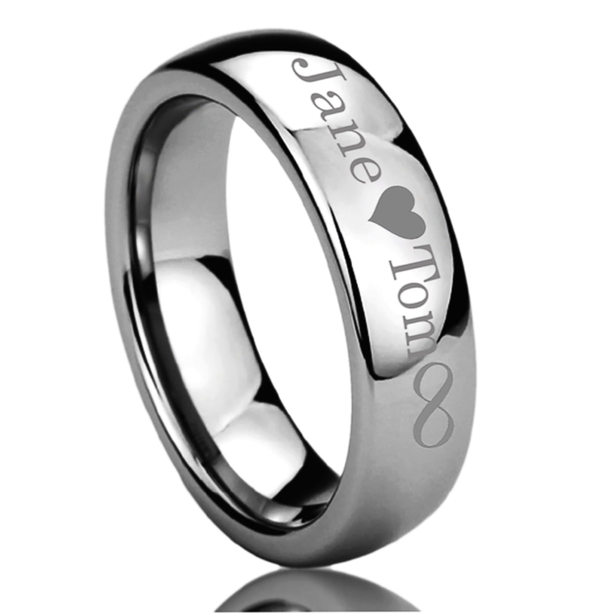 Free Engraving Men Women Personalized Outside Inside Engraving Tungsten ...