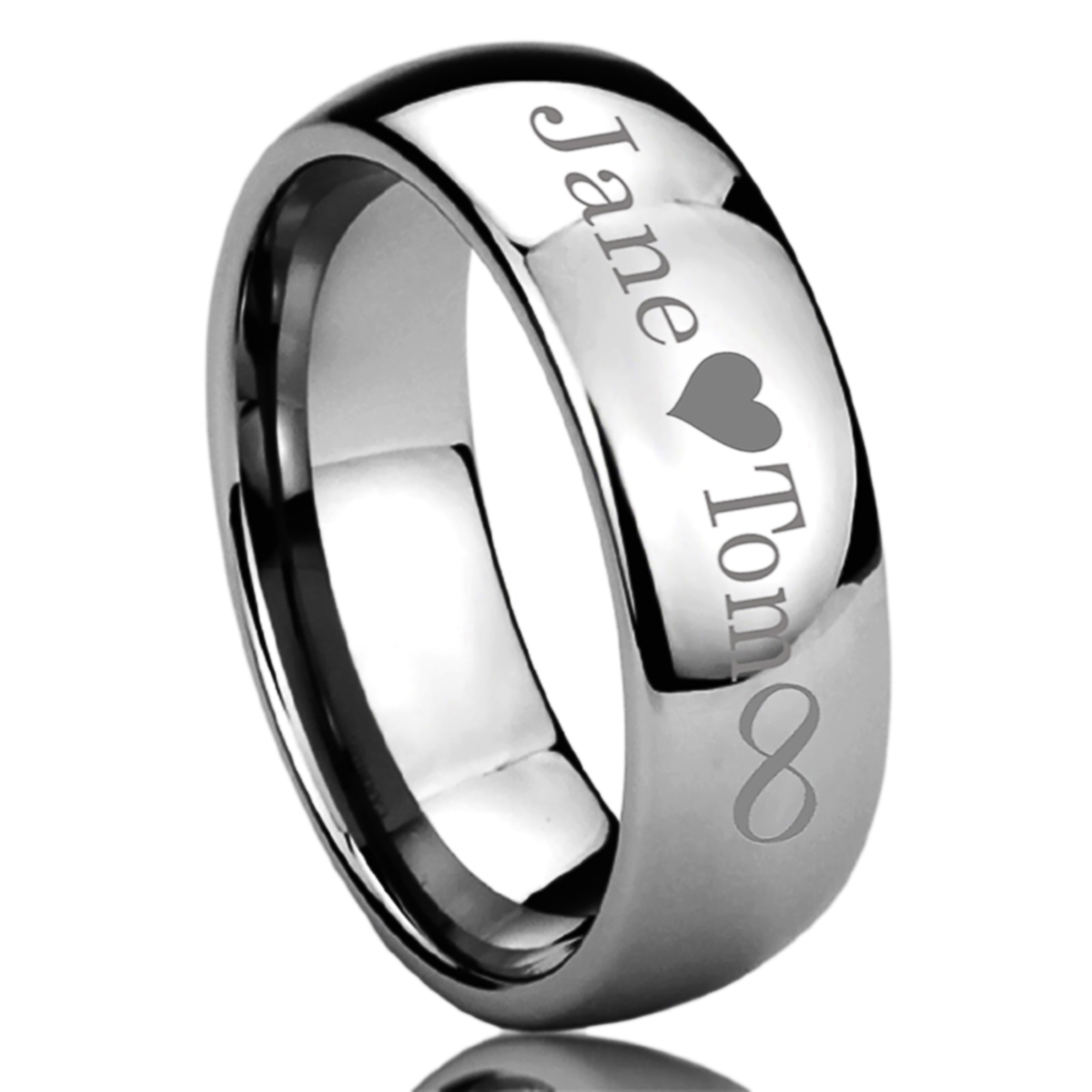 Free Engraving Men Women Personalized Outside Inside Engraving Tungsten ...