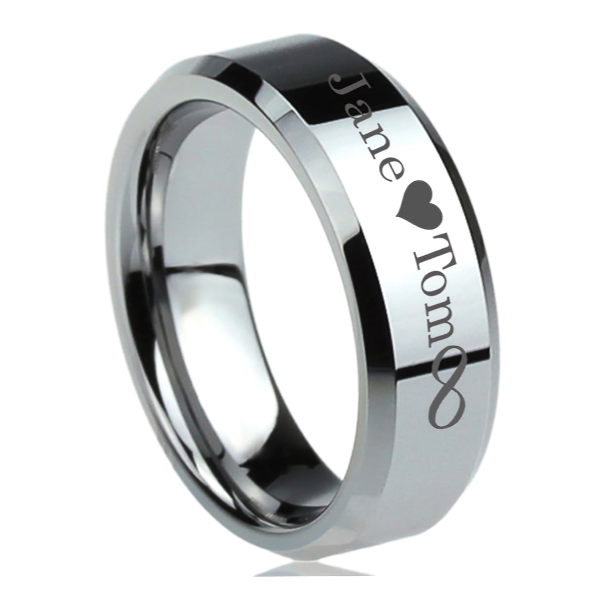 Free Engraving Men Women Personalized Outside Inside Engraving Tungsten ...