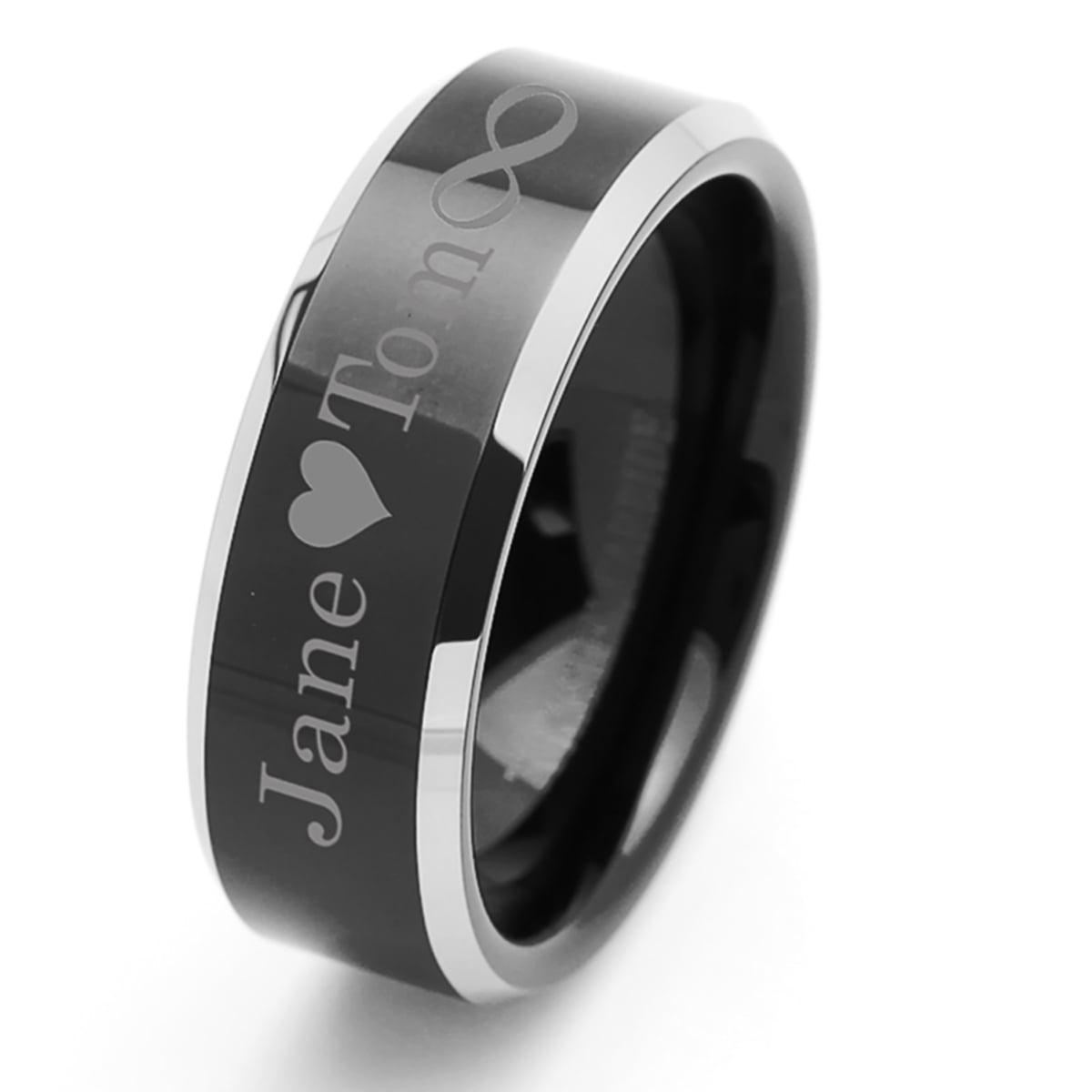 Free Engraving Men Women Personalized Outside Inside Engraving Tungsten ...