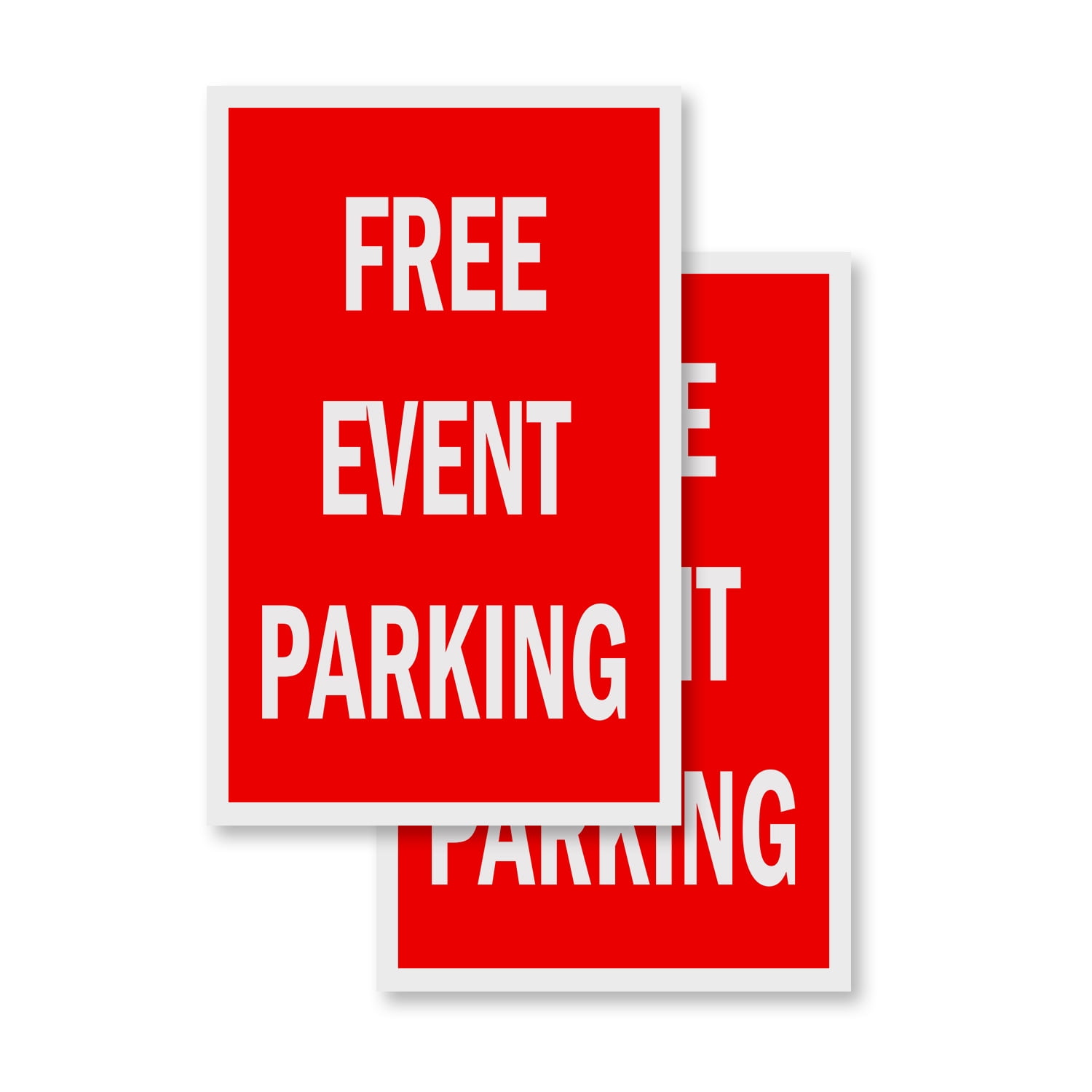 Free Event Parking (2-PACK) 24" x 36" Vinyl Decals | Sign Insert Peel ...