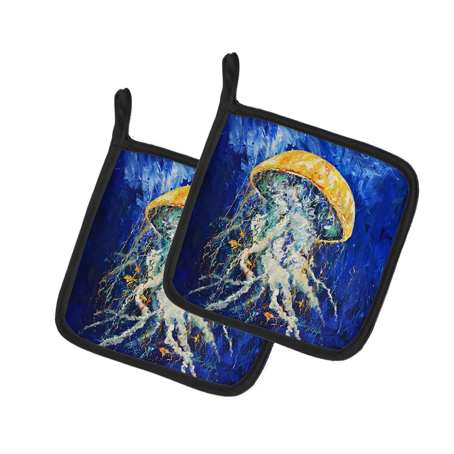 Free Fall Jellyfish Pair of Pot Holders 7.5 in x 7.5 in - Walmart.com