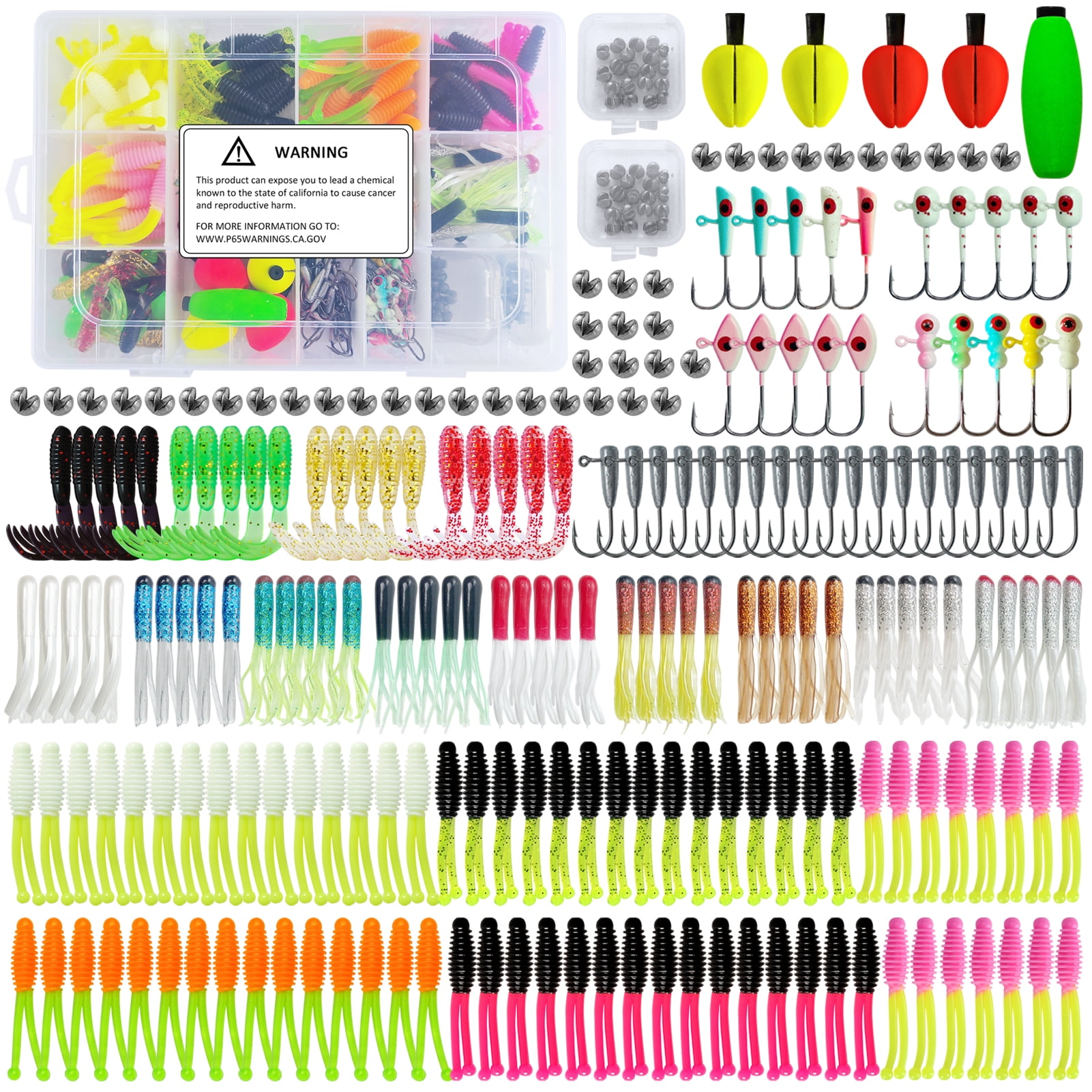 Free Fisher 228PCS Crappie Lures Kit - Including Tube Soft Lures Head ...