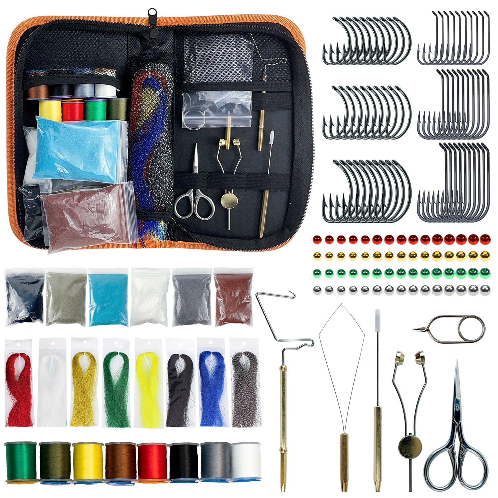 FREE FISHER Fly Tying Kit 149Pcs Tools Materials Kit Lures DIY Starter ...