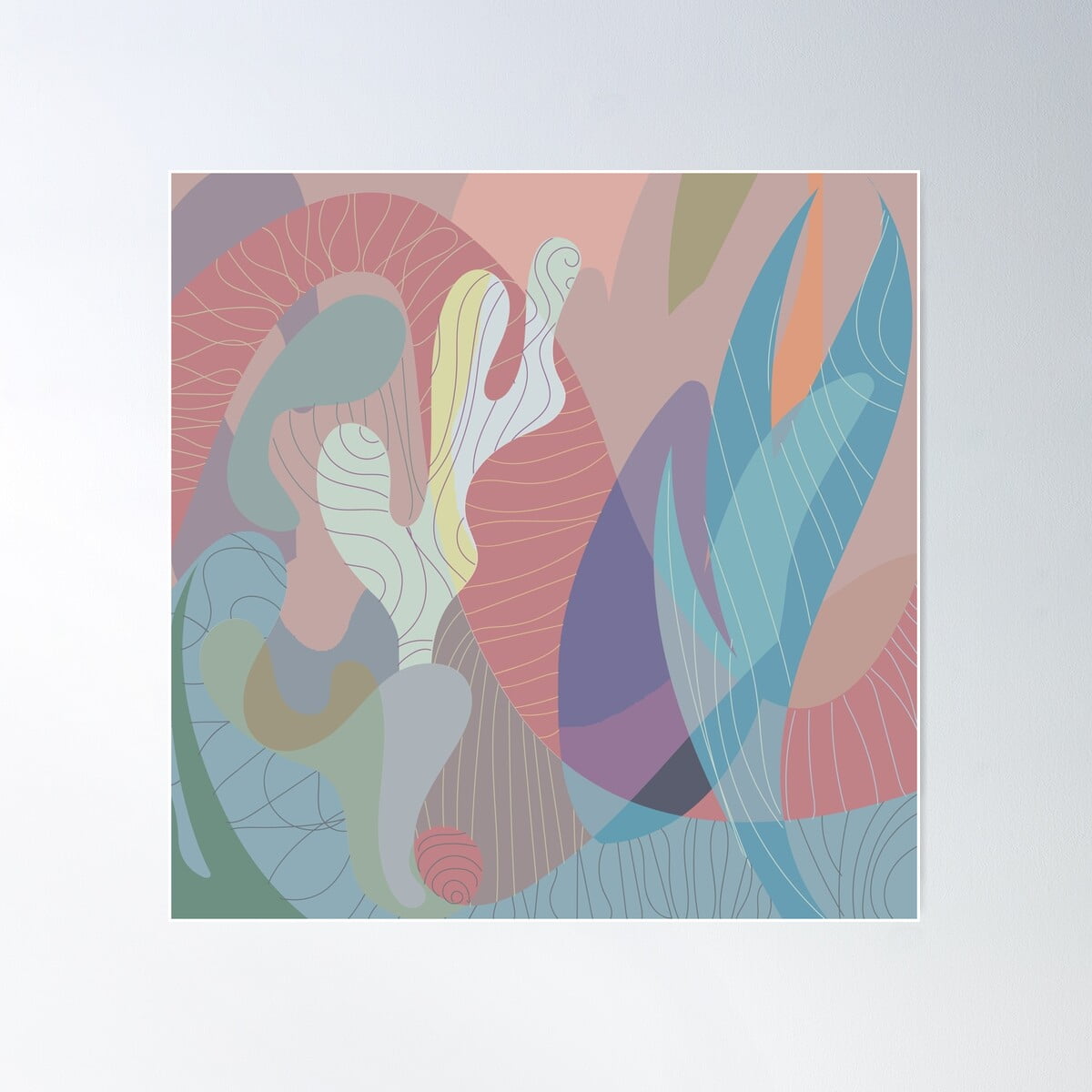 Free Form Design Fabric Textile Art Discord Color Poster Wall Art ...