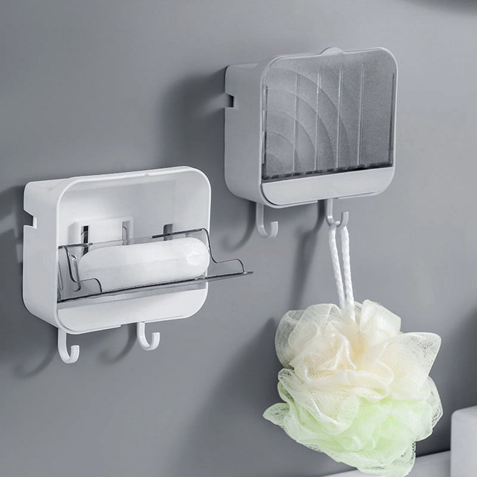 Free Hole Wall Hanging Soap Box Bathroom Drain Flip Soap Rack Home Soap ...