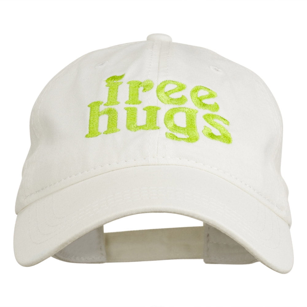 Free Hugs Embroidered Washed Dyed Cap - White OSFM - Walmart.com