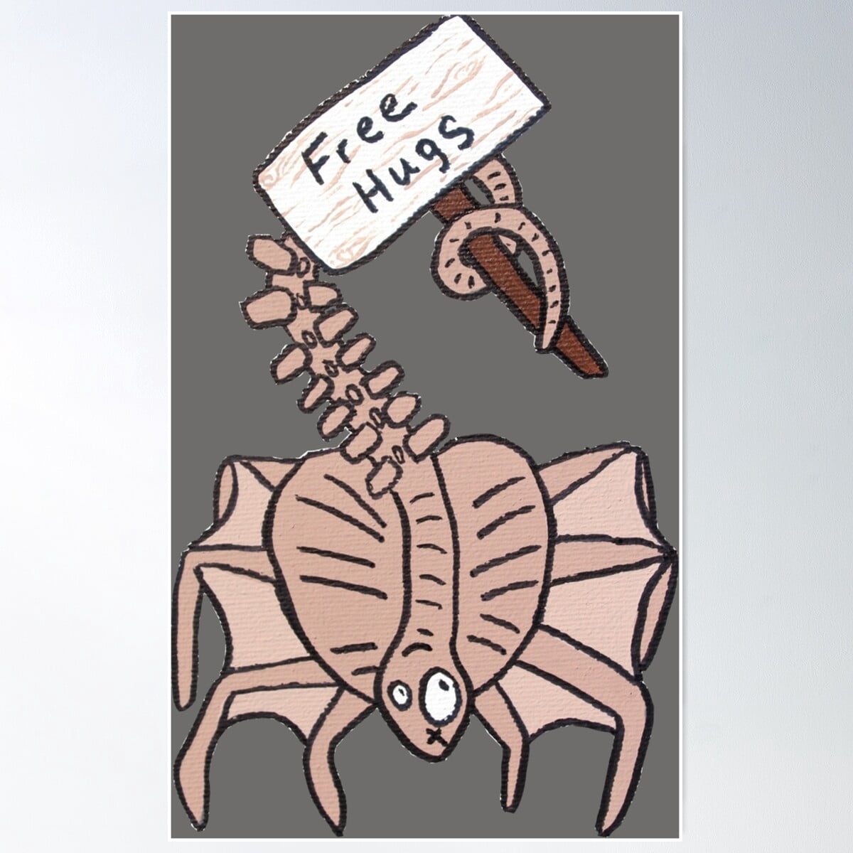 Free Hugs Facehugger Poster Wall Art, Modern Wall Decor For Living Room ...
