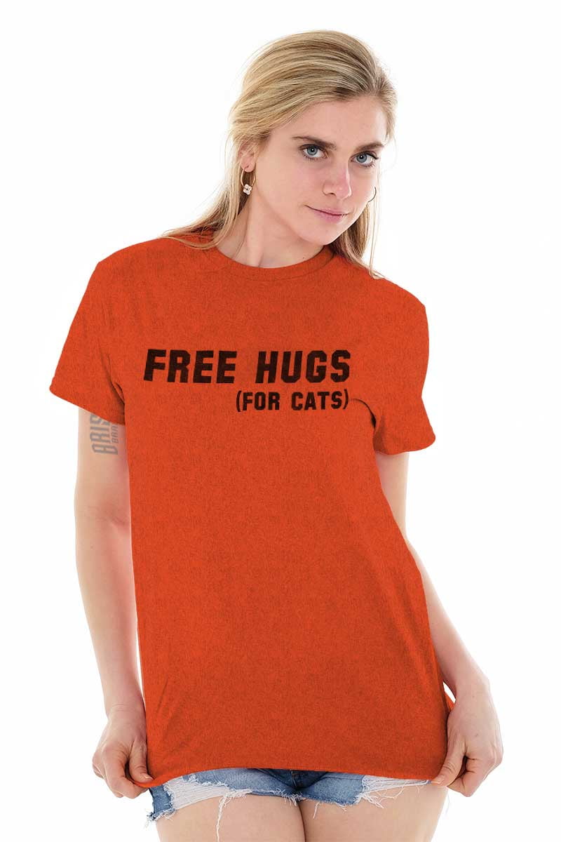 Free Hugs for Cats Cute Pet Lover Women's Graphic T Shirt Tees Brisco ...
